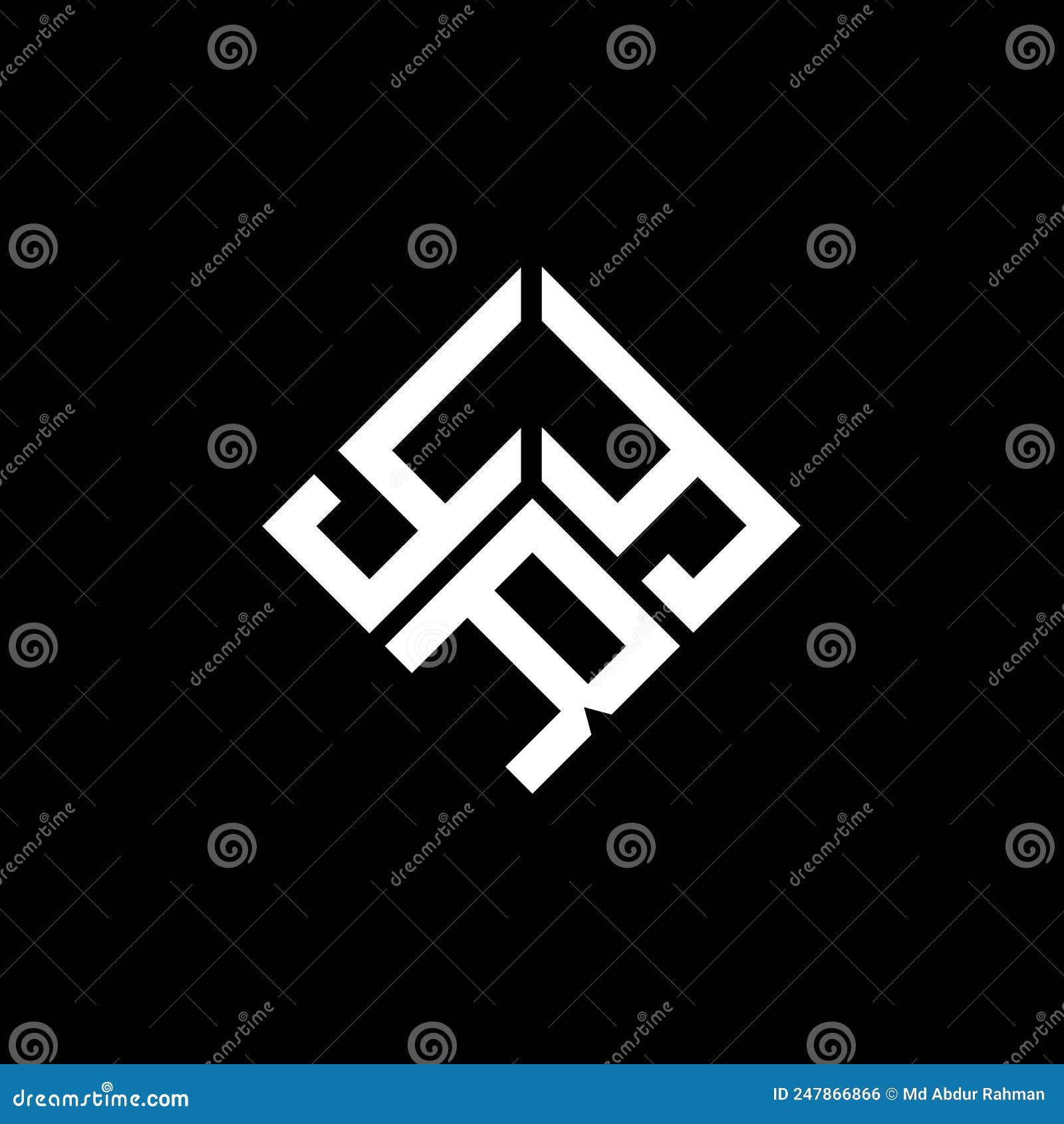 YRY Letter Logo Design on Black Background. YRY Creative Initials ...