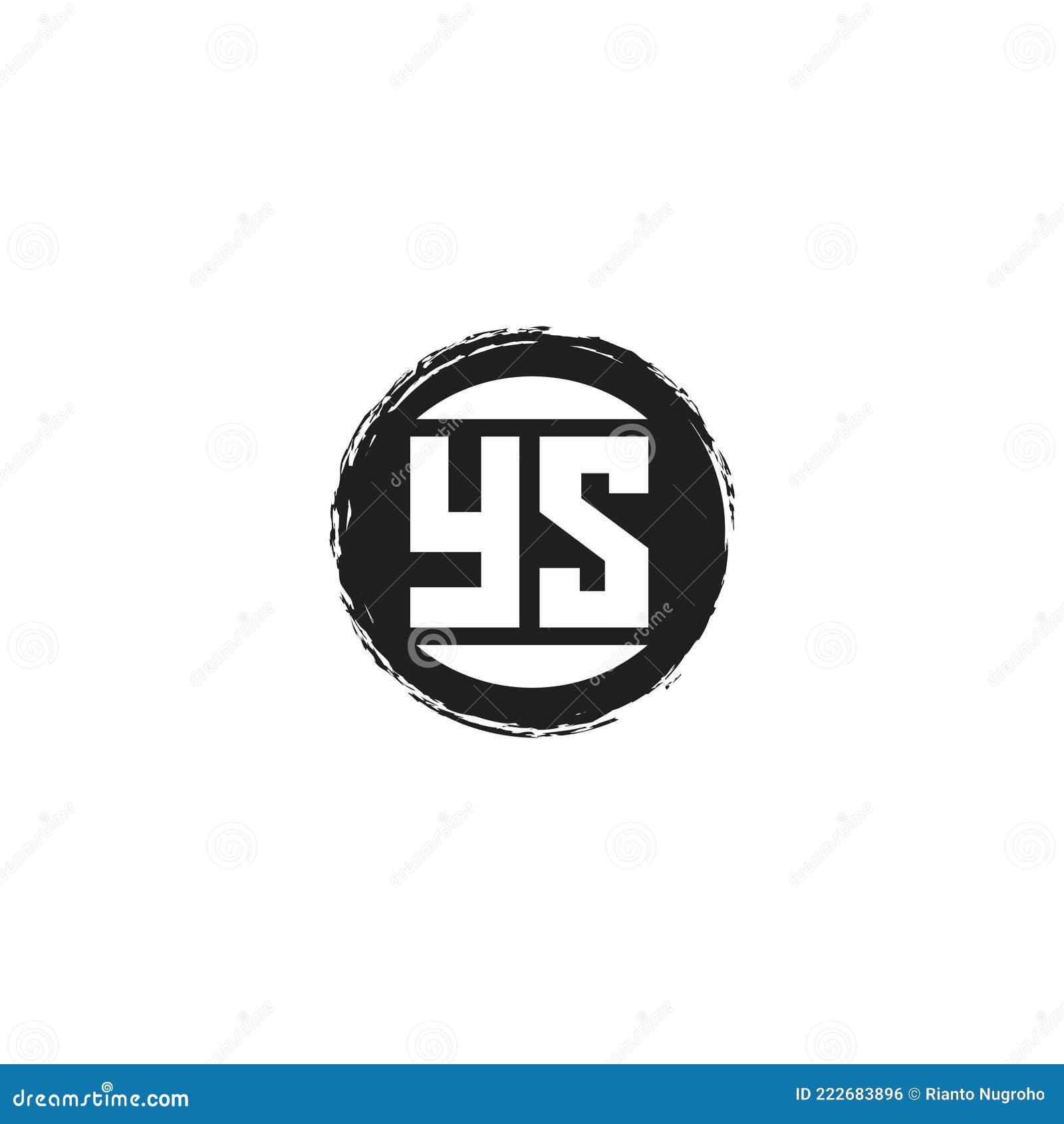 YS Logo Initial Letter Monogram with Abstrac Circle Shape Design ...