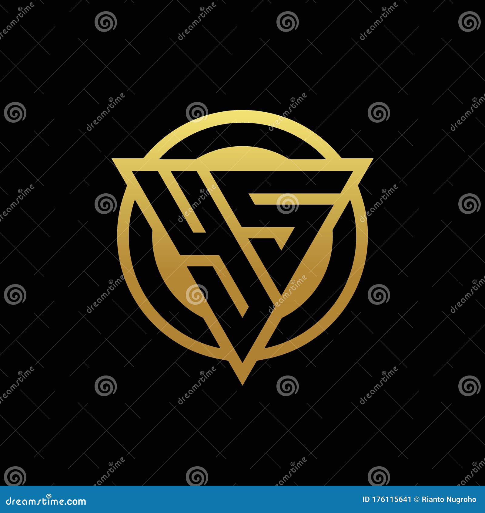 YS Logo Monogram with Triangle Shape and Circle Rounded Isolated on ...