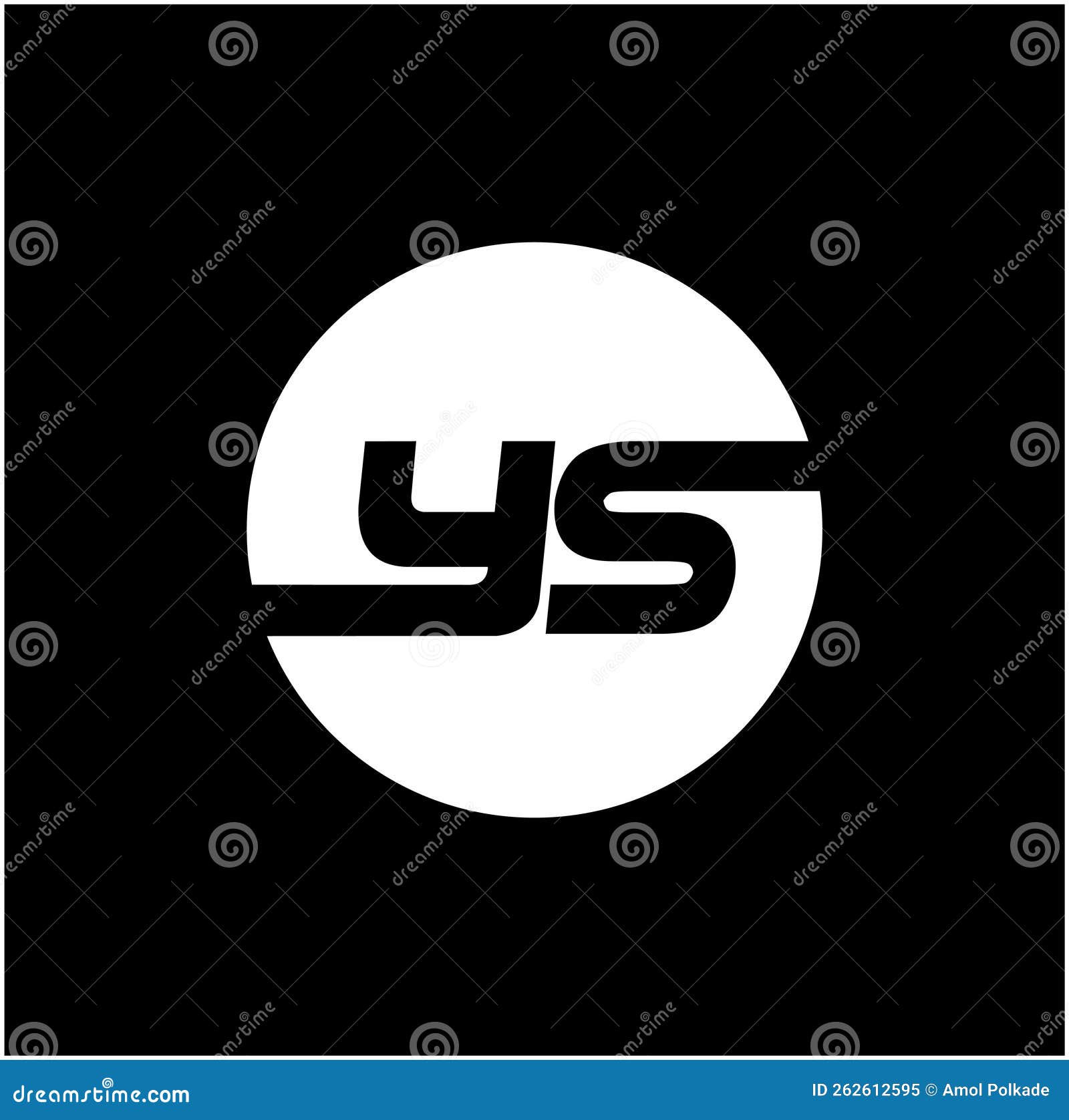 YS Typography Monogram with White Round. YS Monogram Stock Vector ...