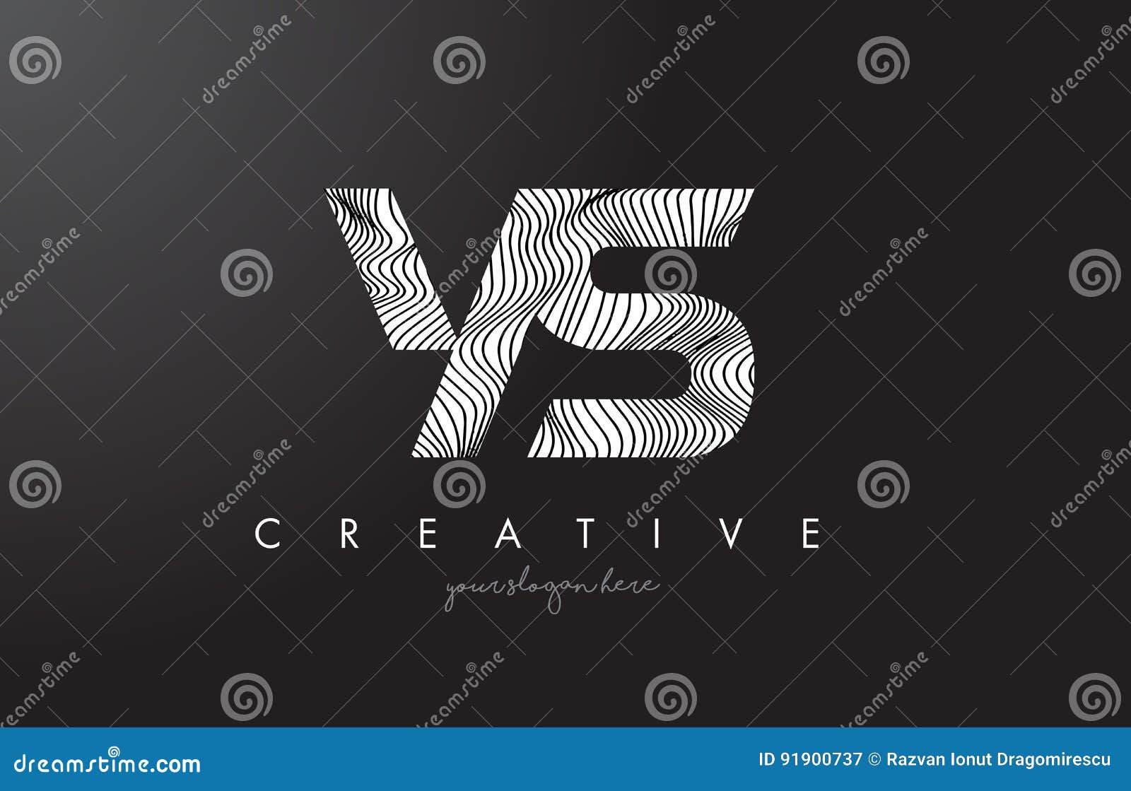 YS Y S Letter Logo with Zebra Lines Texture Design Vector. Stock Vector ...