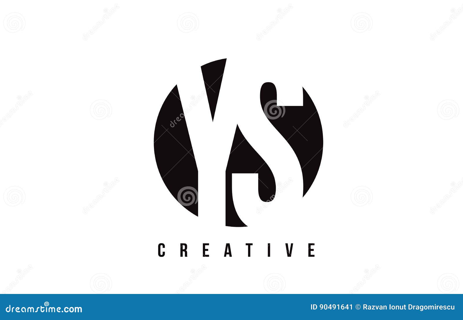 YS Y S White Letter Logo Design with Circle Background. Stock Vector ...