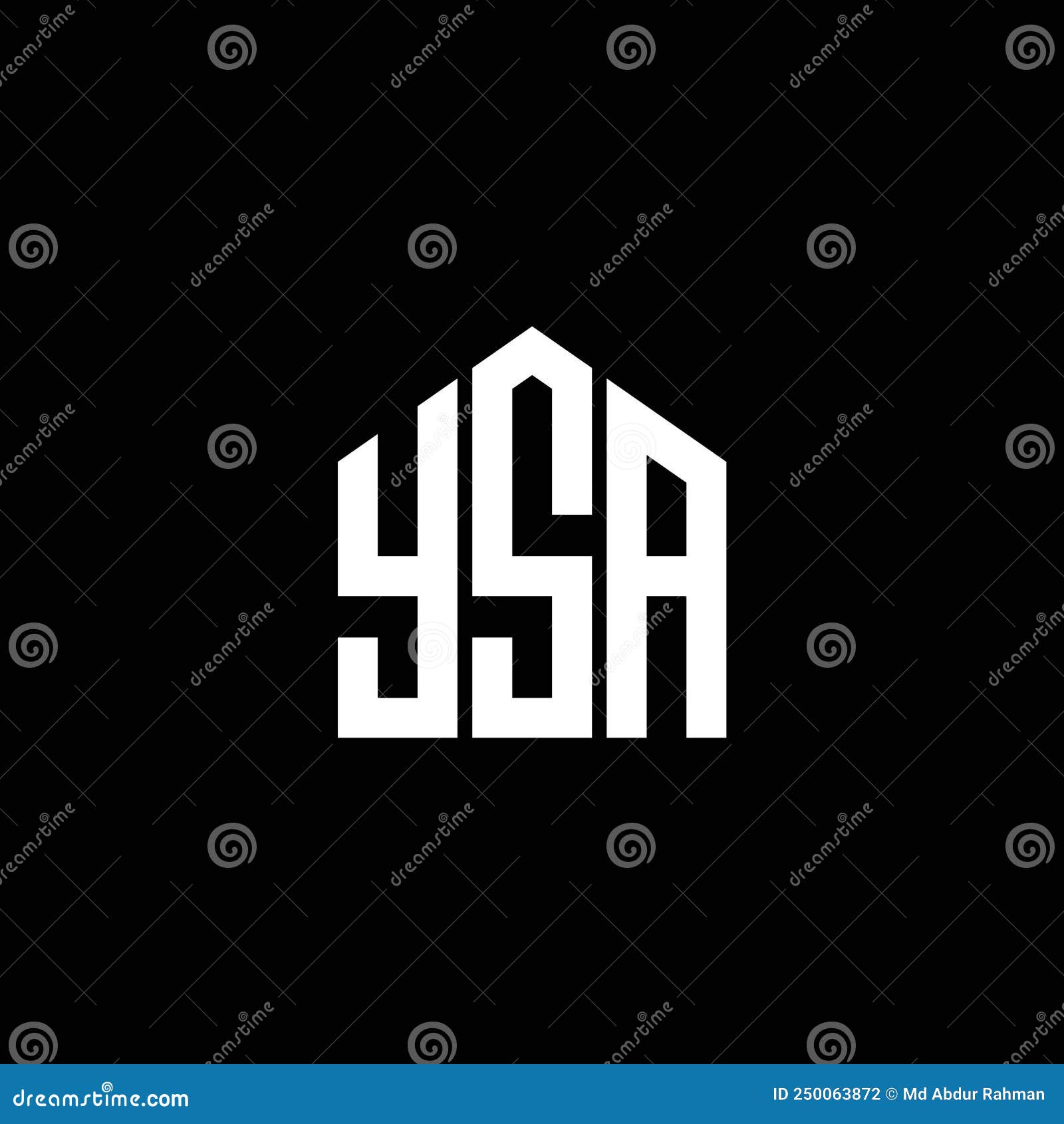 YSA Letter Logo Design on BLACK Background. YSA Creative Initials ...