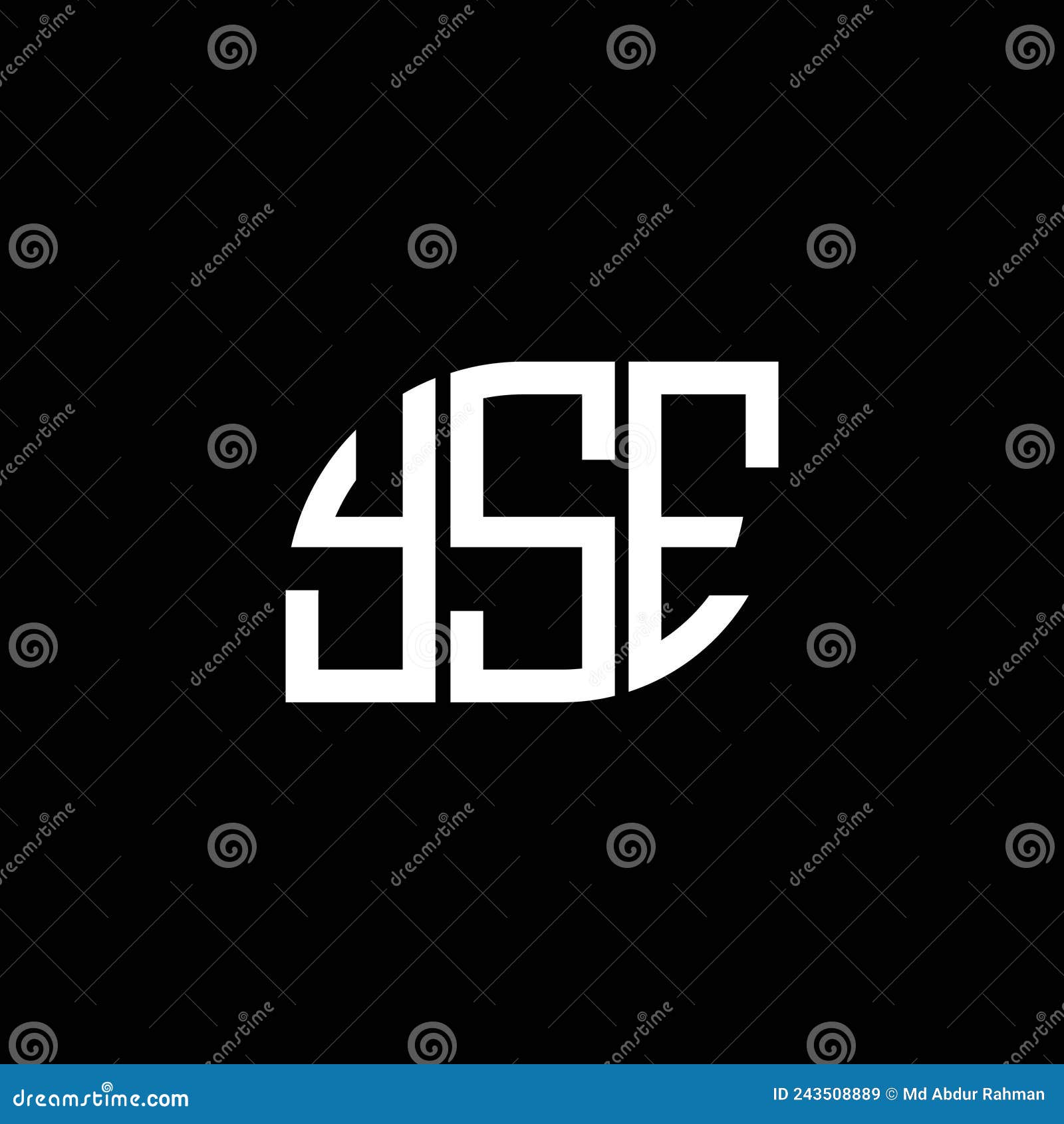 YSE Letter Logo Design on Black Background. YSE Creative Initials ...