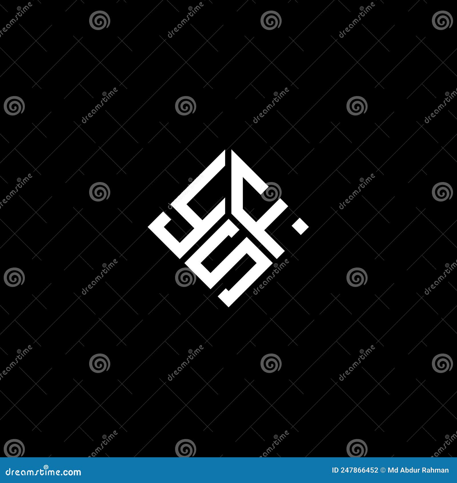 YSF Letter Logo Design on Black Background. YSF Creative Initials ...