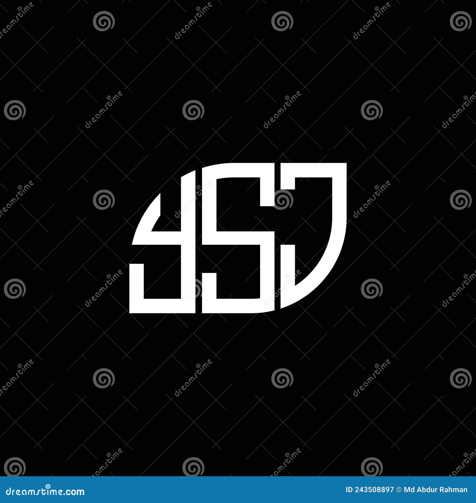 YSJ Letter Logo Design on Black Background. YSJ Creative Initials ...