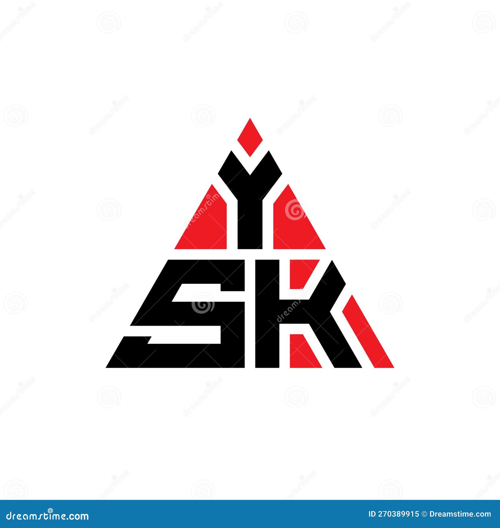YSK Triangle Letter Logo Design with Triangle Shape. YSK Triangle Logo ...