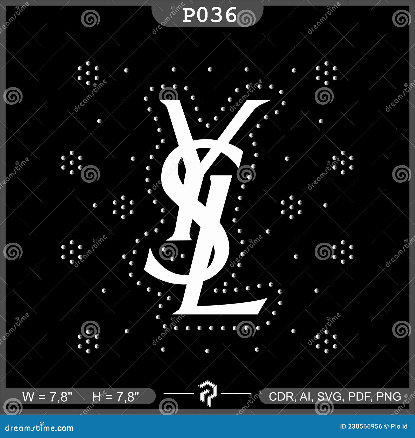 YSL Rhinestones Hot-fix Pattern Design Editorial Photo - Illustration ...