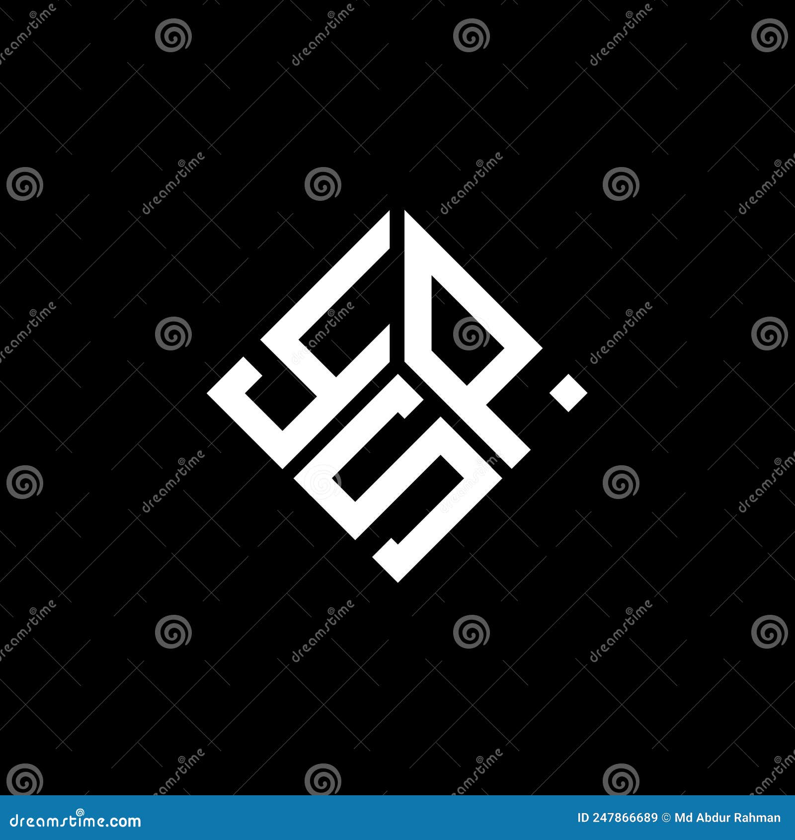 YSP Letter Logo Design on Black Background. YSP Creative Initials ...