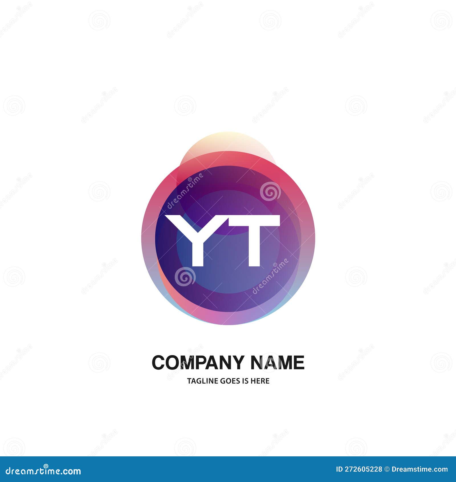 YT Initial Logo with Colorful Circle Template Vector Stock Vector ...