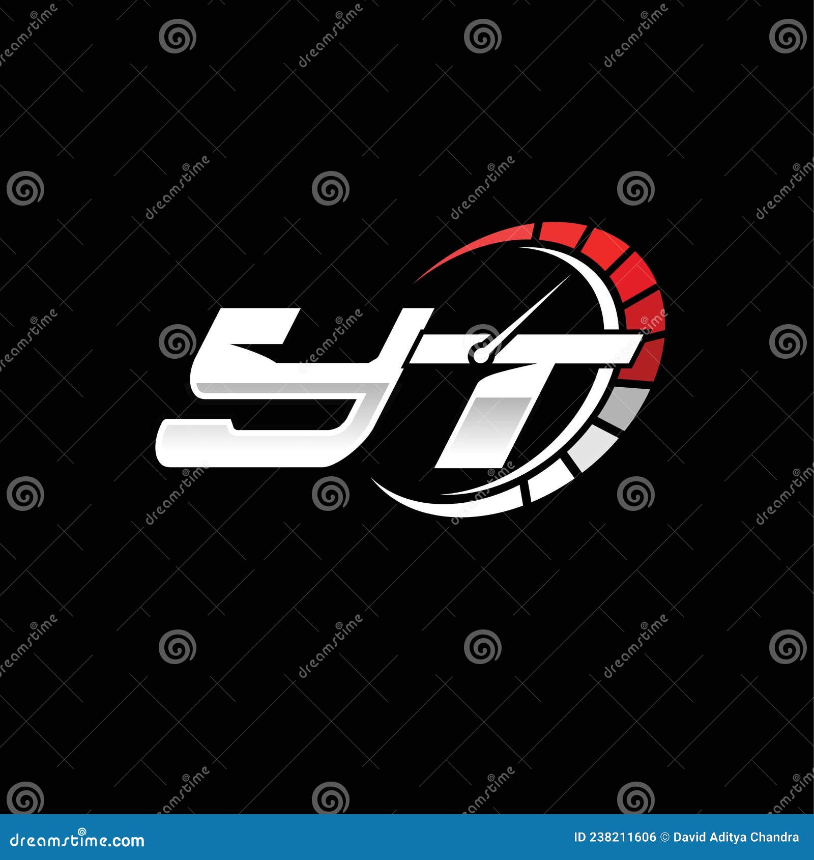 YT Logo Letter Speed Meter Racing Style Stock Vector - Illustration of ...