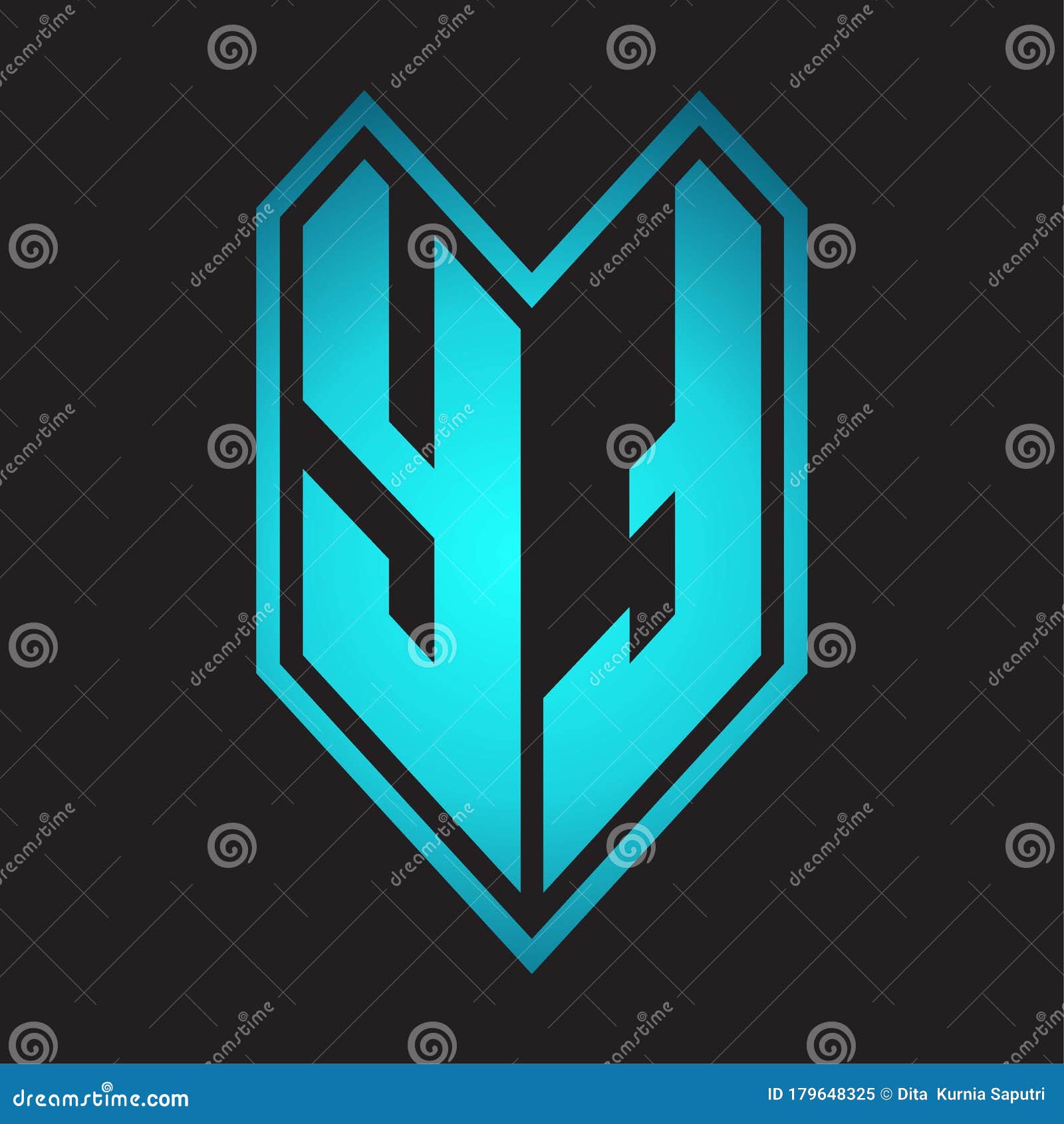 YT Logo Monogram with Emblem Line Style Isolated on Blue Gradient ...
