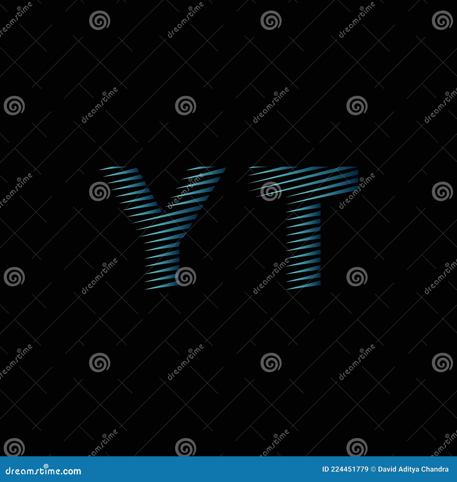 YT Monogram Lines Style Blue Light Vector Stock Vector - Illustration ...