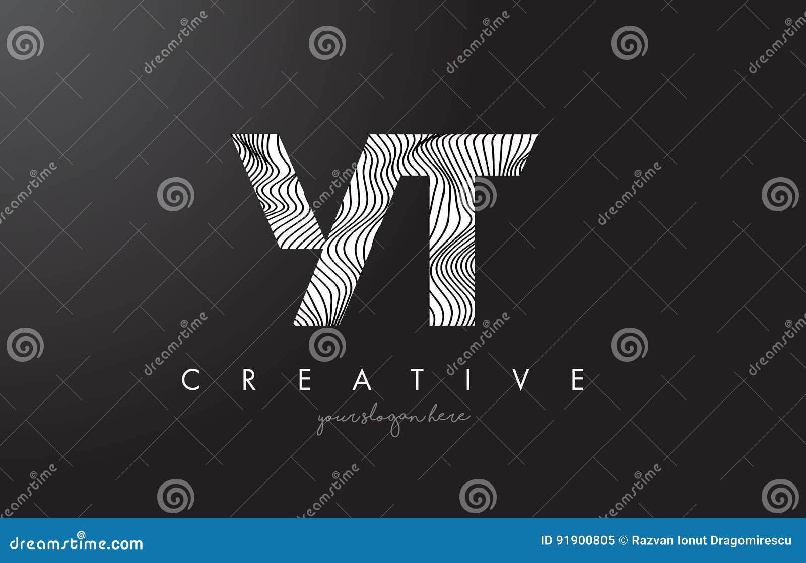 YT Y T Letter Logo with Zebra Lines Texture Design Vector. Stock Vector ...