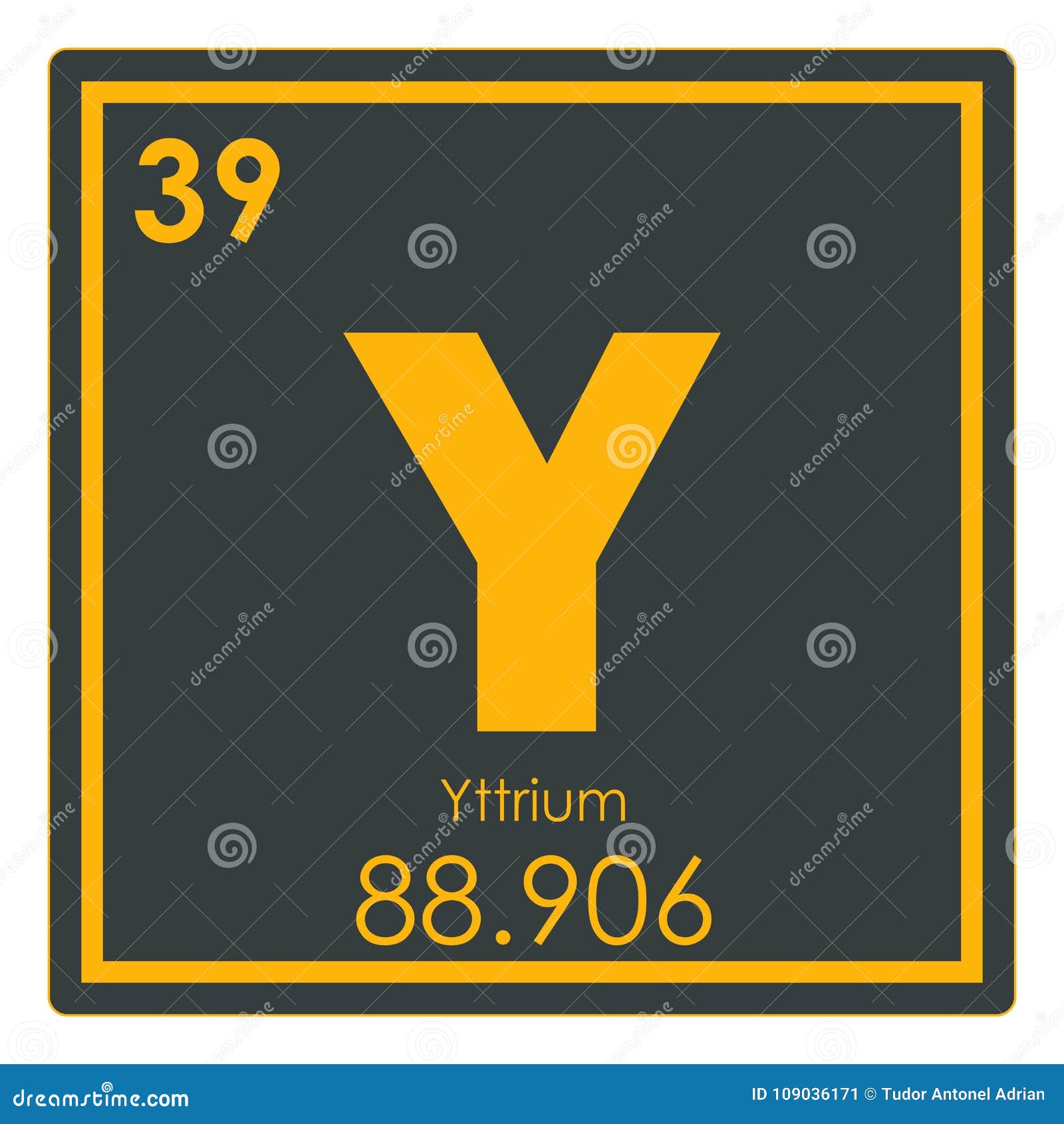 Yttrium chemical element stock illustration. Illustration of chemical ...