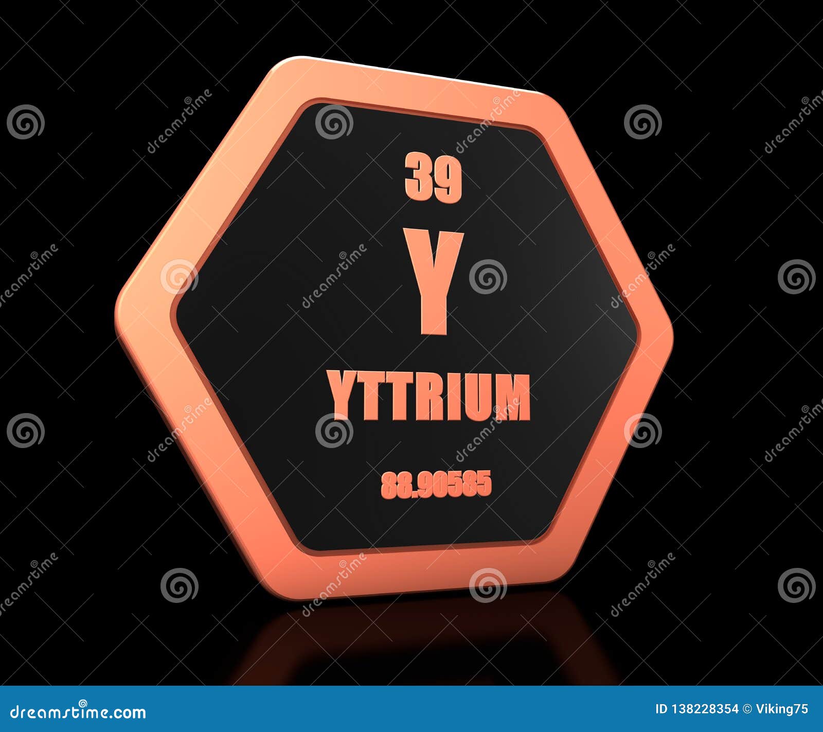 Yttrium Chemical Element Periodic Table Symbol 3d Render Stock ...