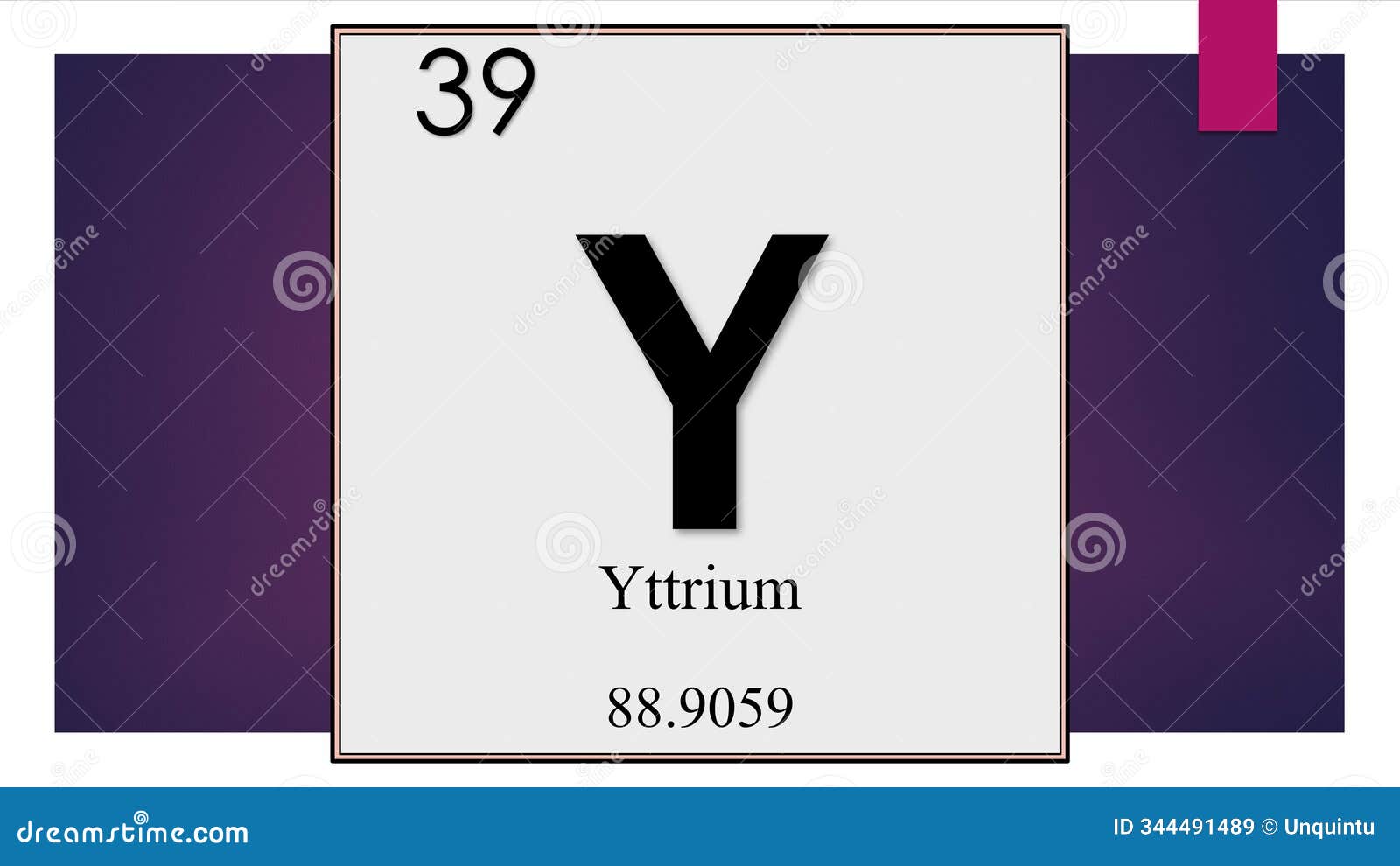 Yttrium Chemical Element Symbol on Purple Abstract Background Stock ...