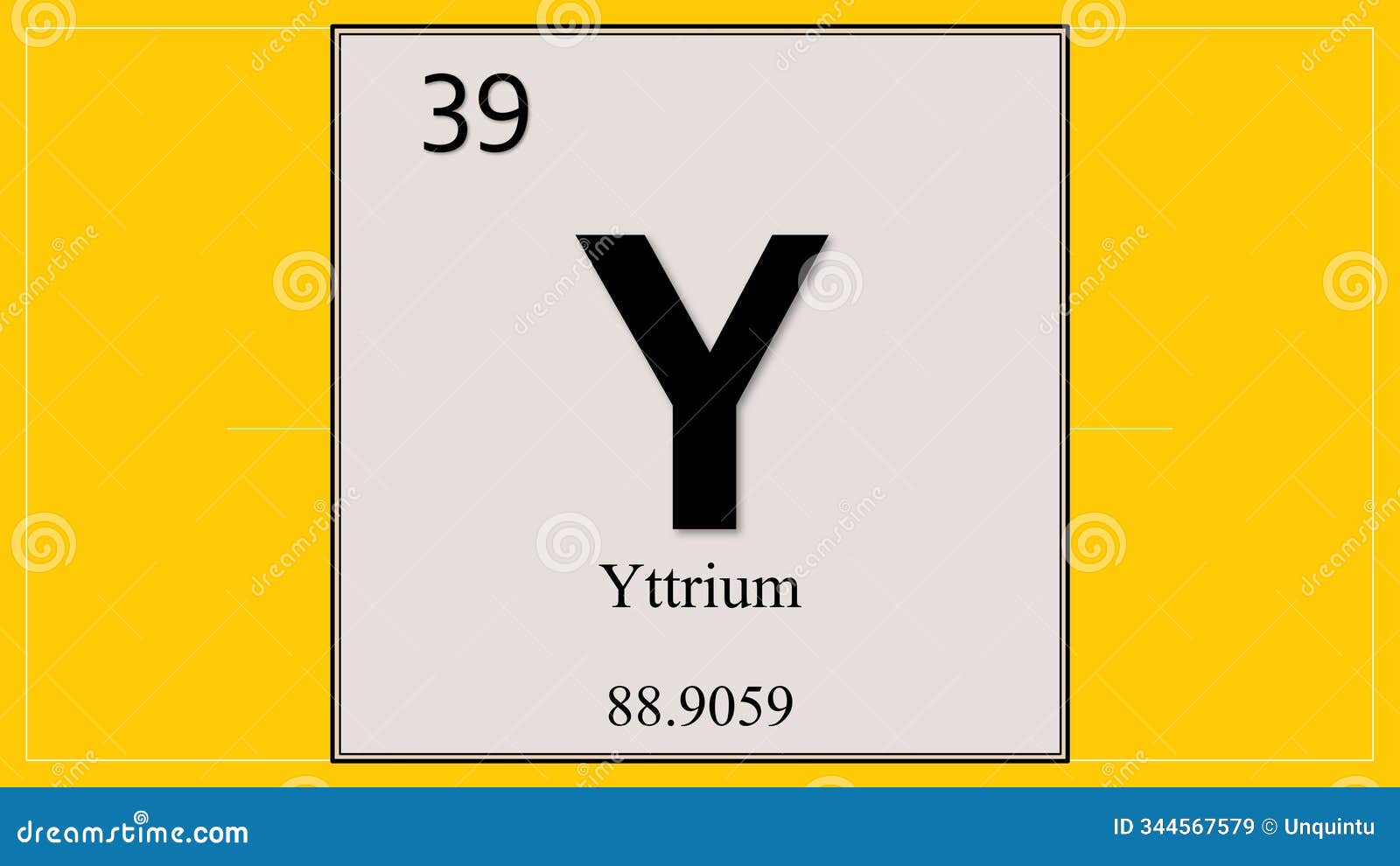 Yttrium Chemical Element Symbol on Yellow Abstract Background Stock ...