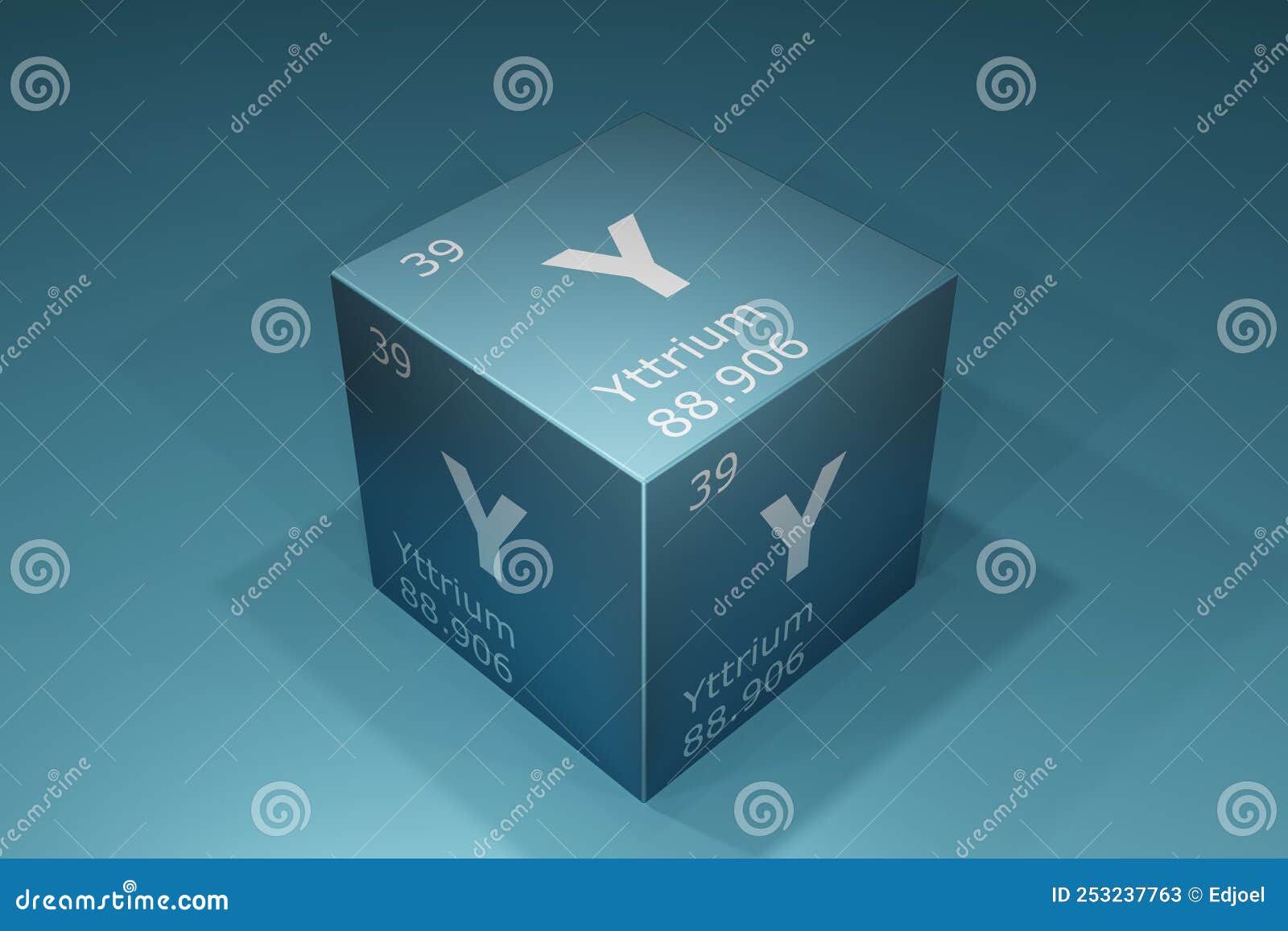 Yttrium, 3D Rendering of Symbols of the Elements of the Periodic Table ...