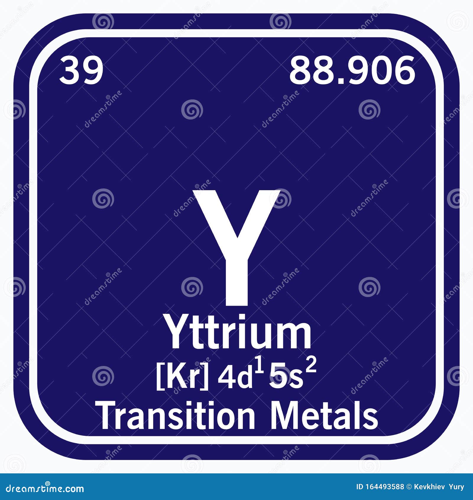 Yttrium Periodic Table of the Elements Vector Illustration Eps 10 Stock ...