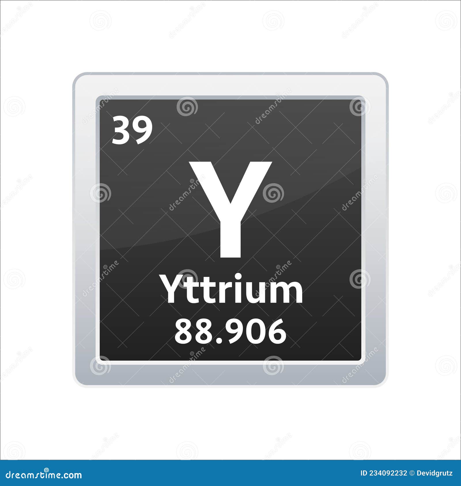 Yttrium Y, Element Symbol From Periodic Table Series Stock Photography ...