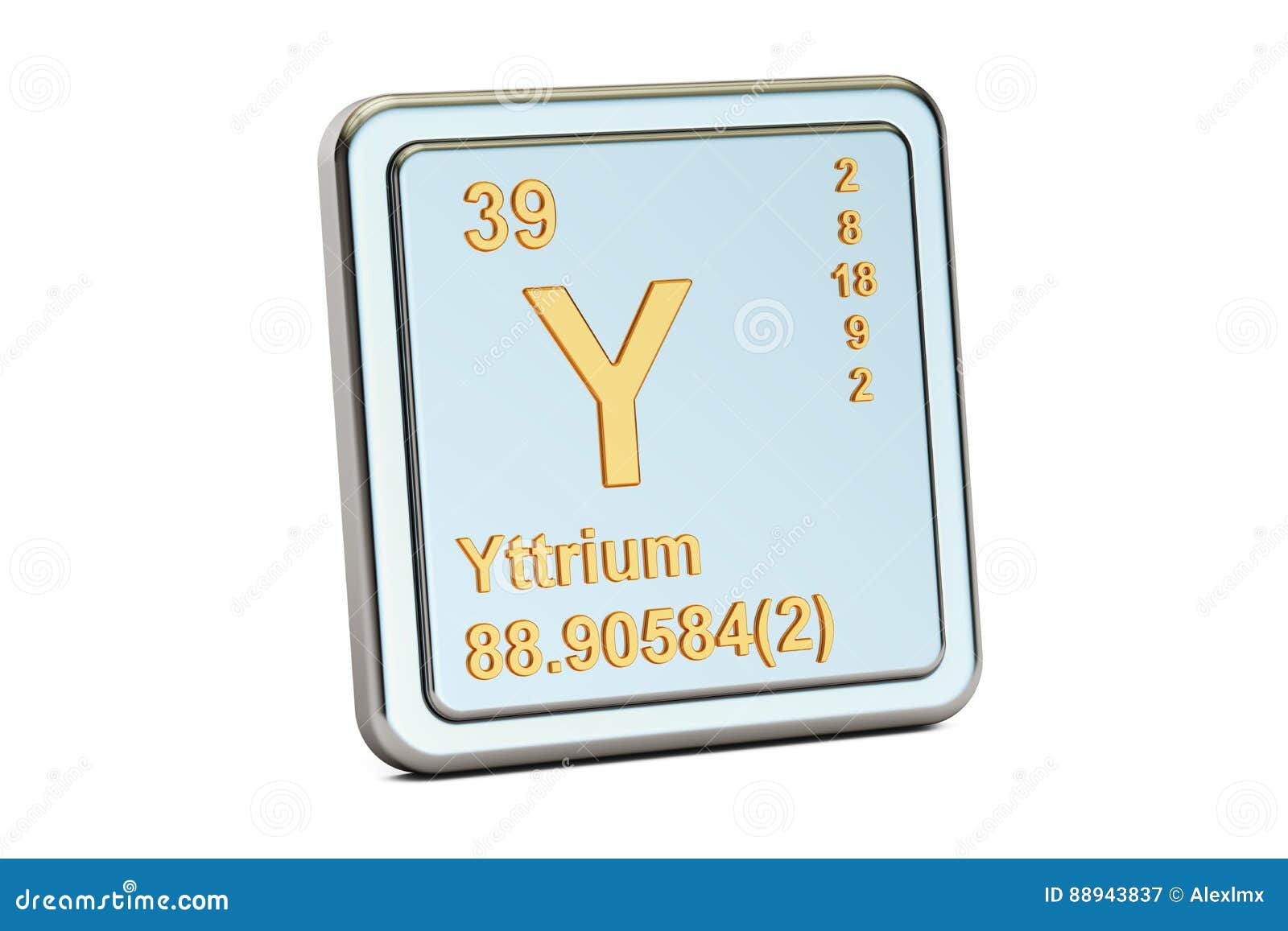 Yttrium Y, Element Symbol From Periodic Table Series Stock Photography ...