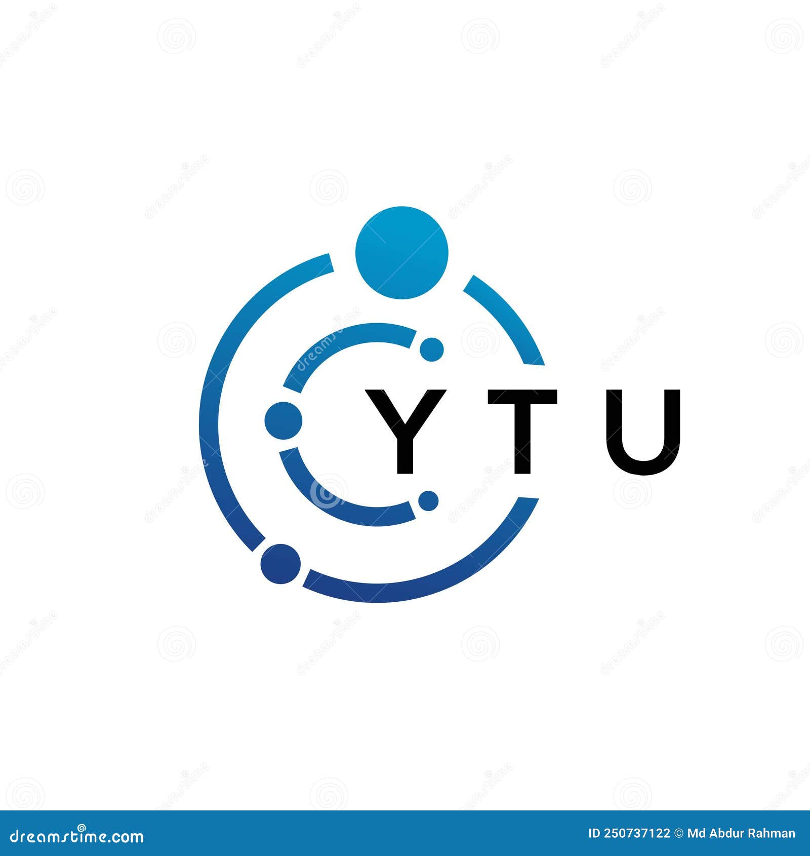 YTU Letter Technology Logo Design on White Background. YTU Creative ...