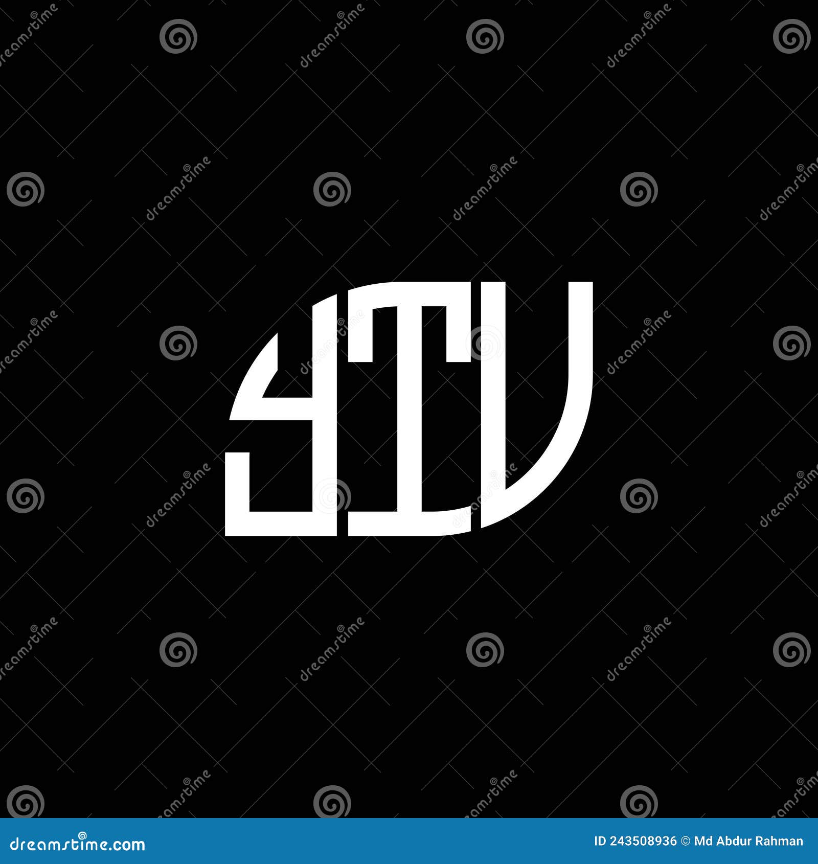 YTV Letter Logo Design on Black Background. YTV Creative Initials ...
