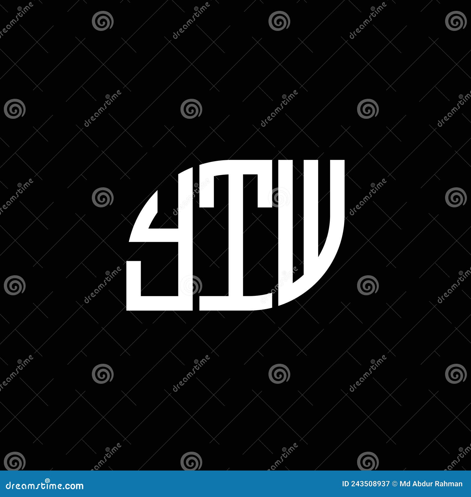 YTW Letter Logo Design on Black Background. YTW Creative Initials ...
