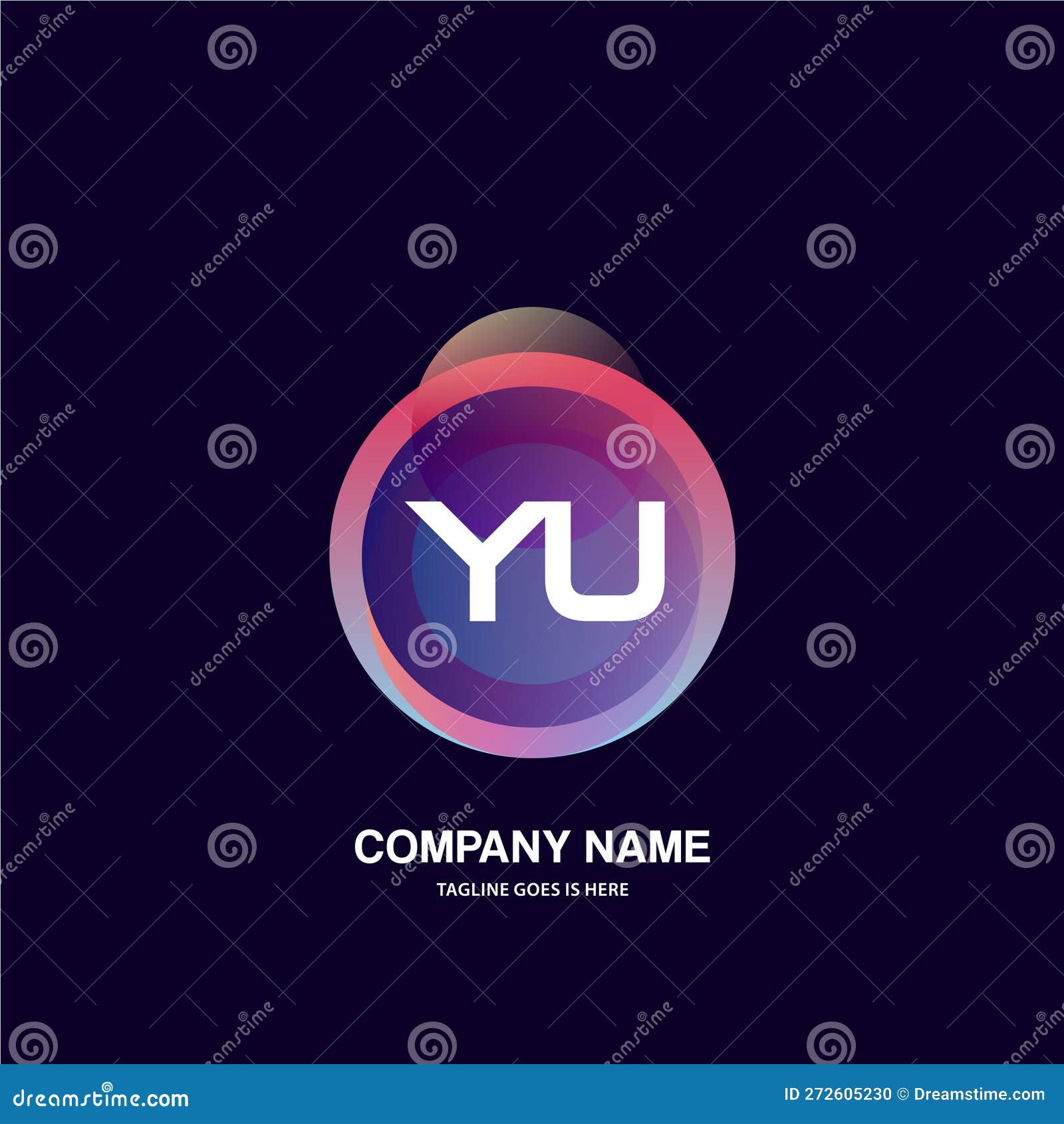 YU Initial Logo with Colorful Circle Template Vector Stock Vector ...