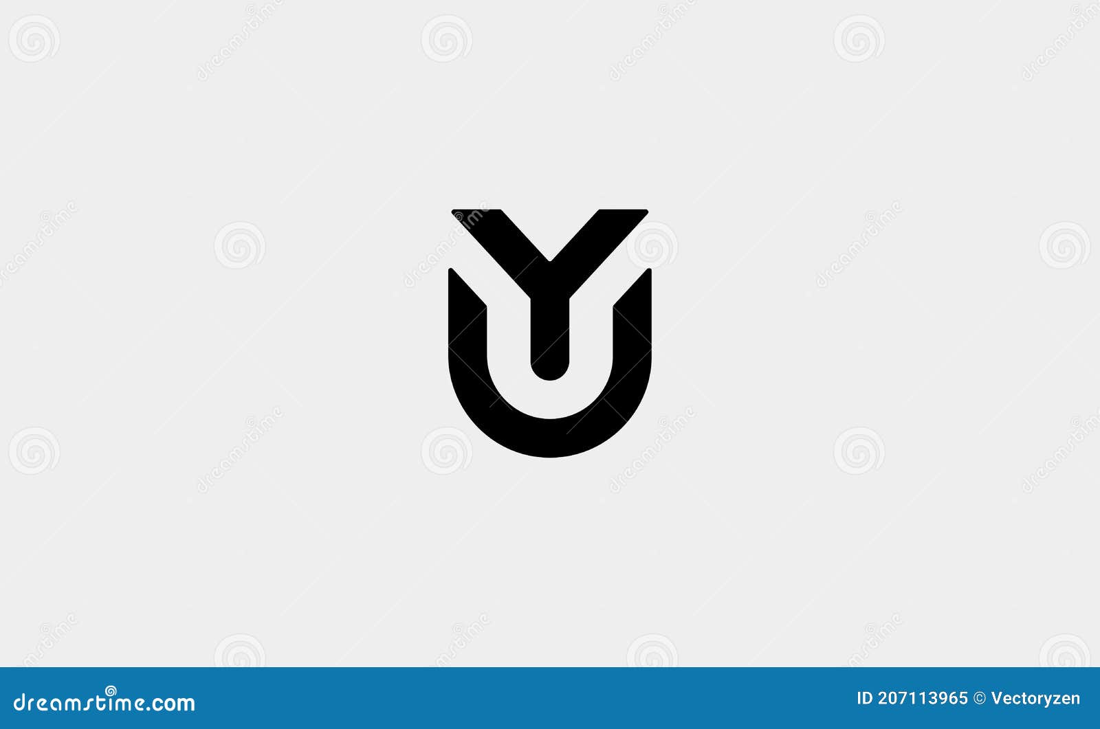 YU Letter Monogram Logo Design Vector Illustration | CartoonDealer.com ...