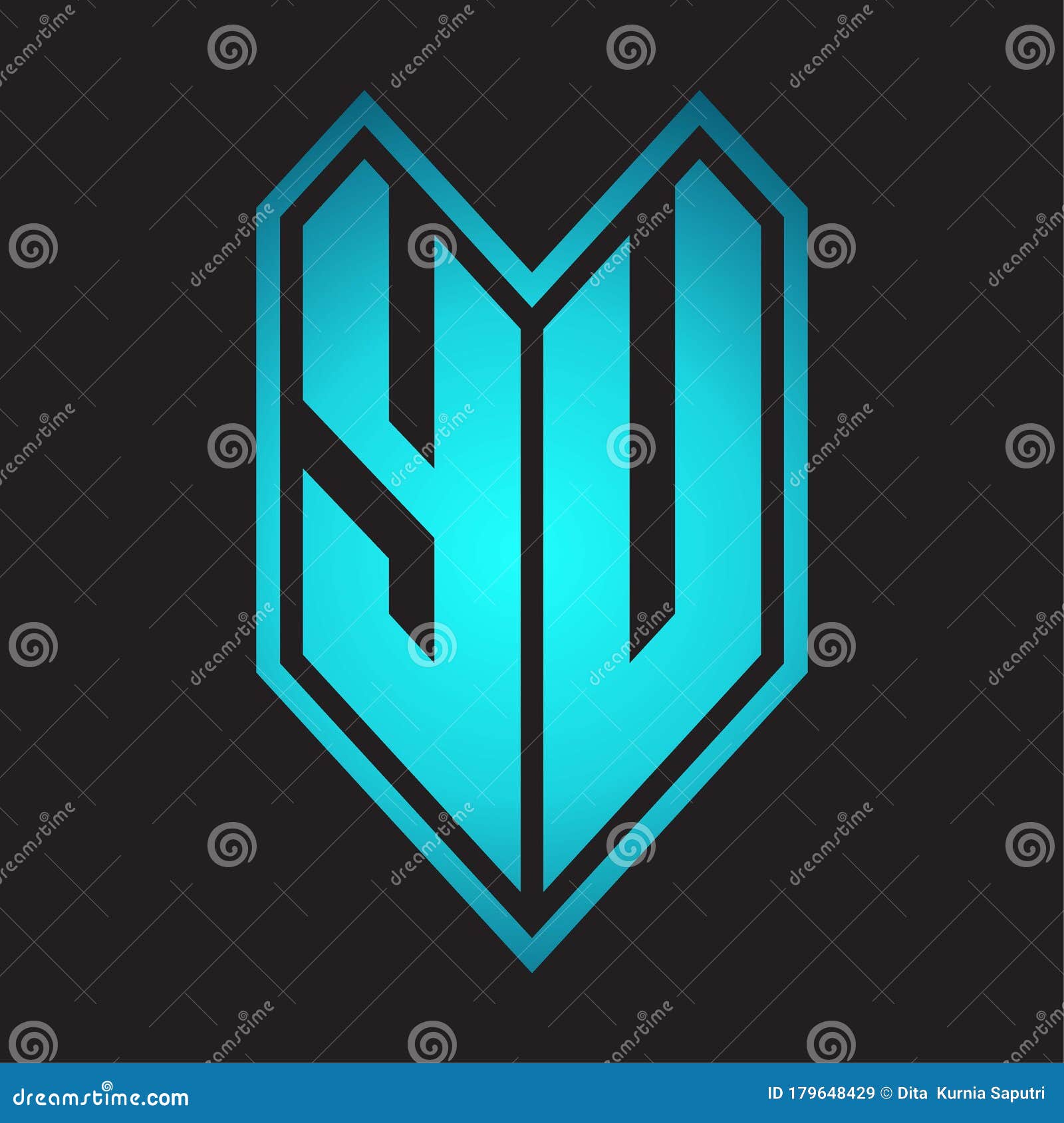 YU Logo Monogram with Emblem Line Style Isolated on Blue Gradient ...