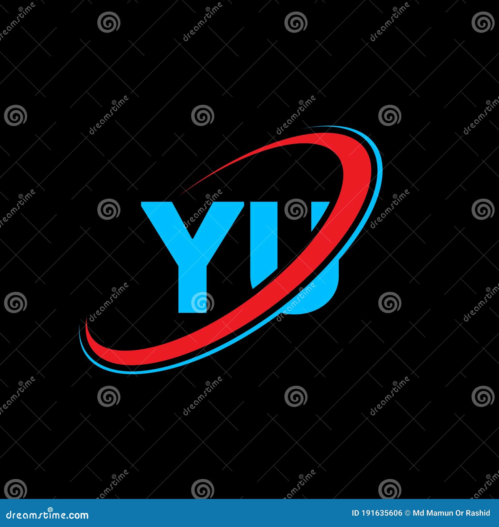 YU Y U Letter Logo Design. Initial Letter YU Linked Circle Uppercase ...