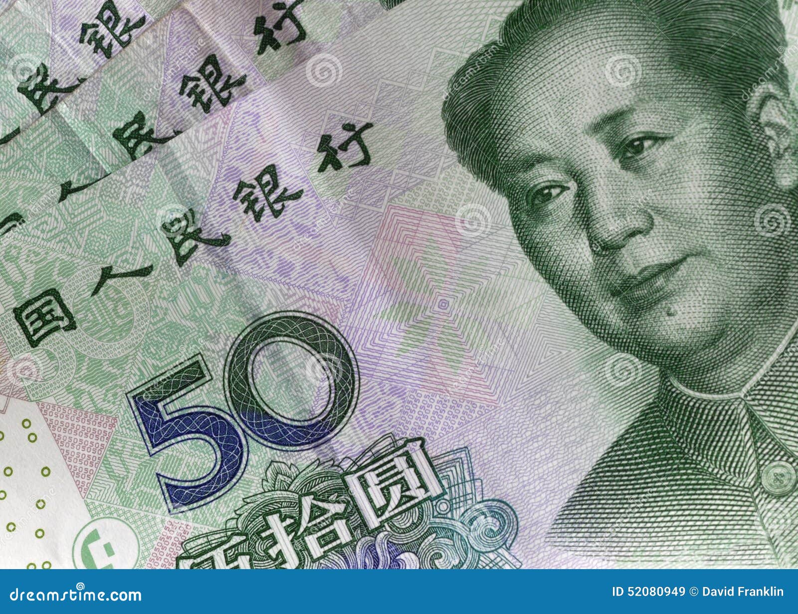 China, Chinese Currency, Yuan 50 Bank Bills Close Up Stock Image ...