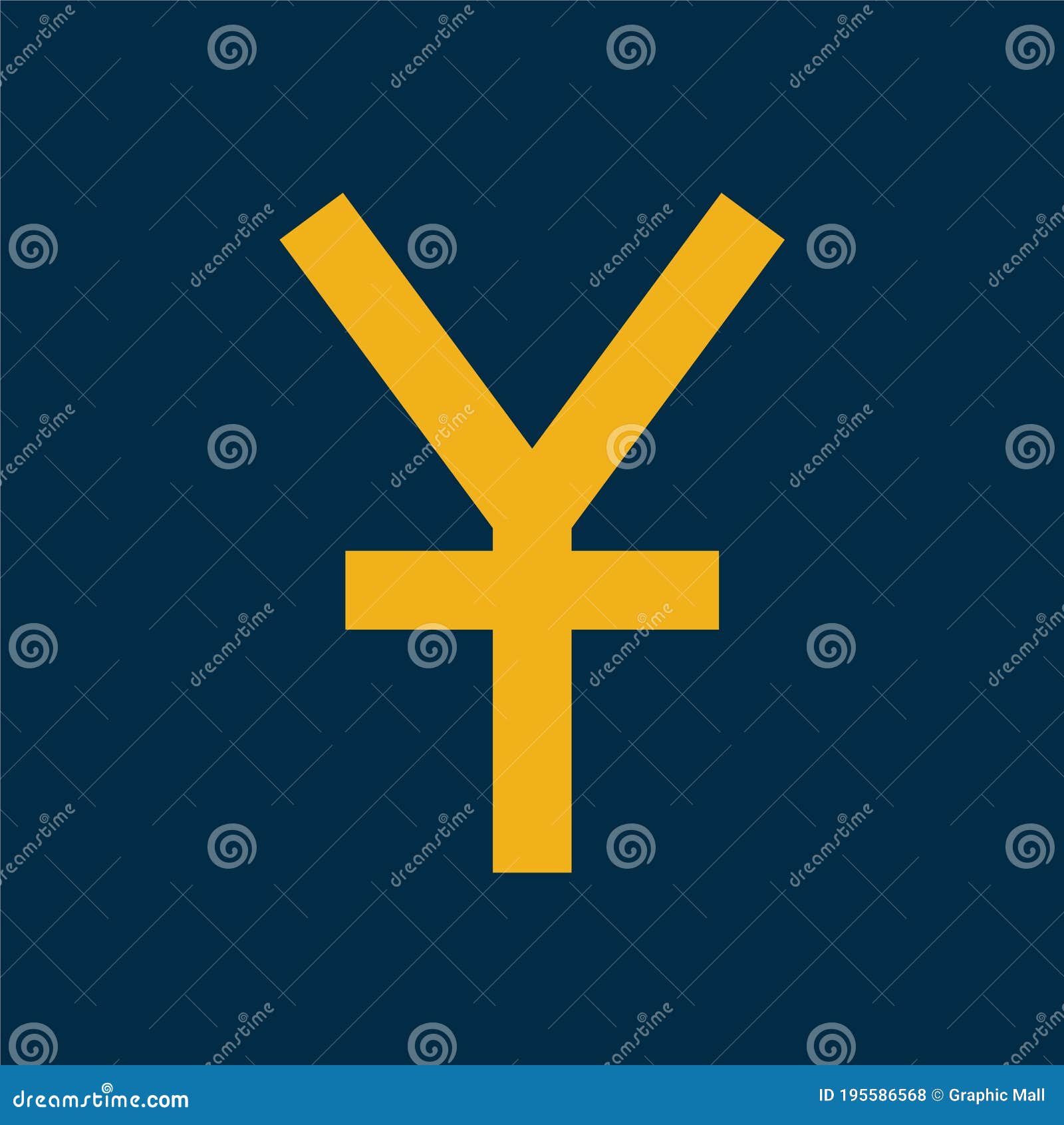 Yuan Currency Flat Color Image. Vector Illustratie - Illustration of ...