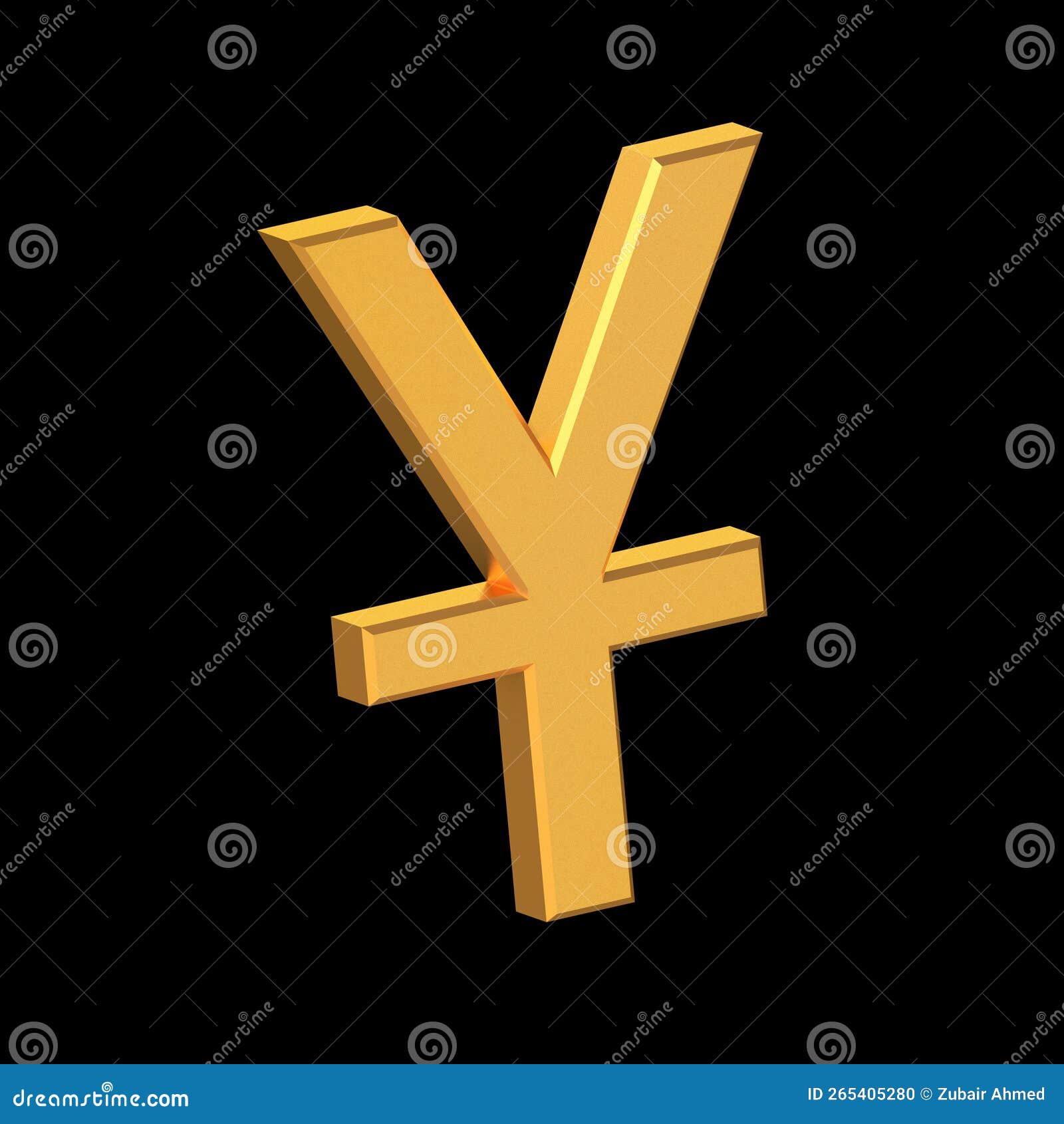 Yuan 3D Icon Isolated on Black Background, Gold Texture Stock Photo ...