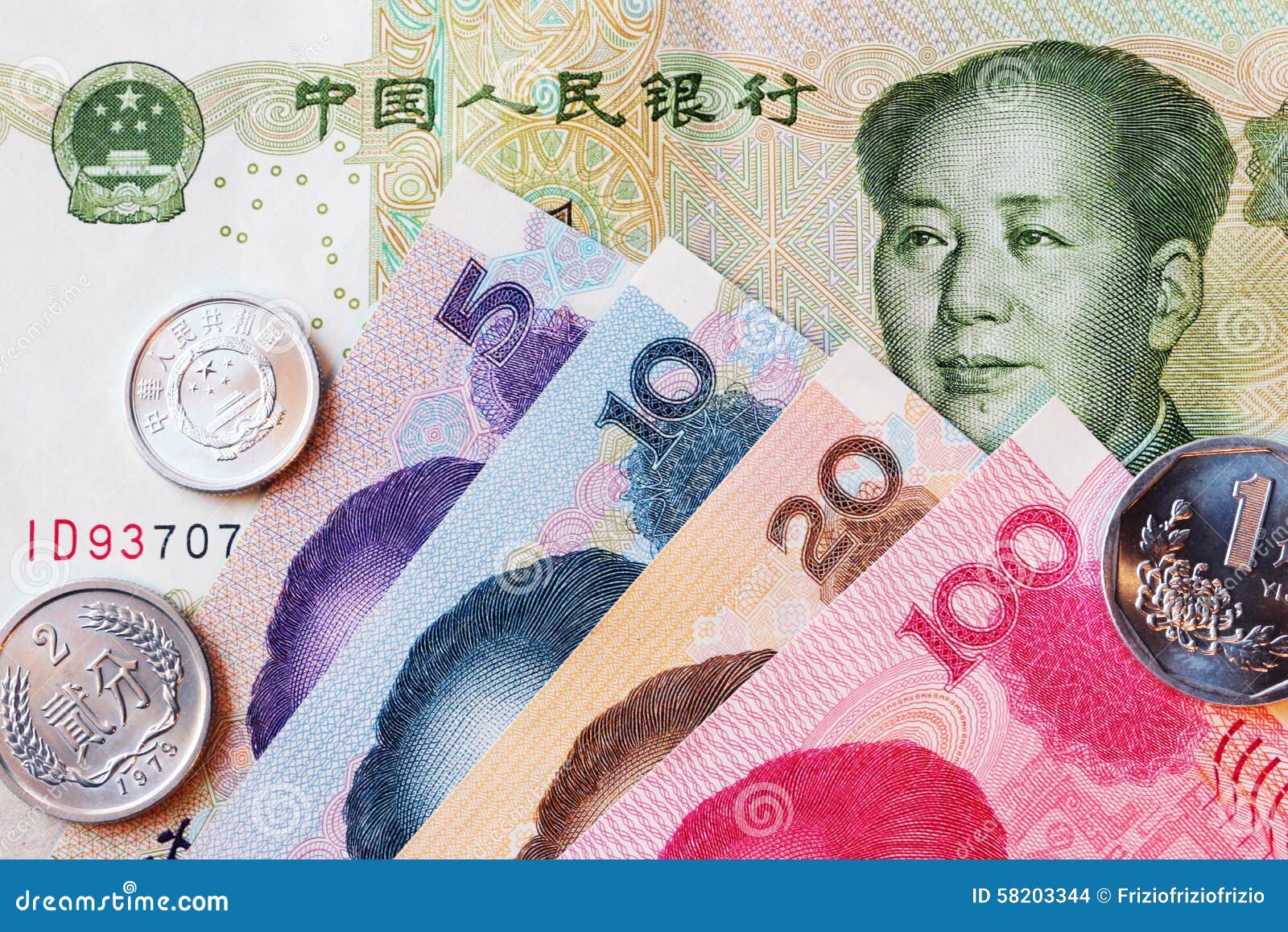 Yuan Renminbi, Moeda Da Porcelana, Moeda E Cédula Imagem de Stock ...