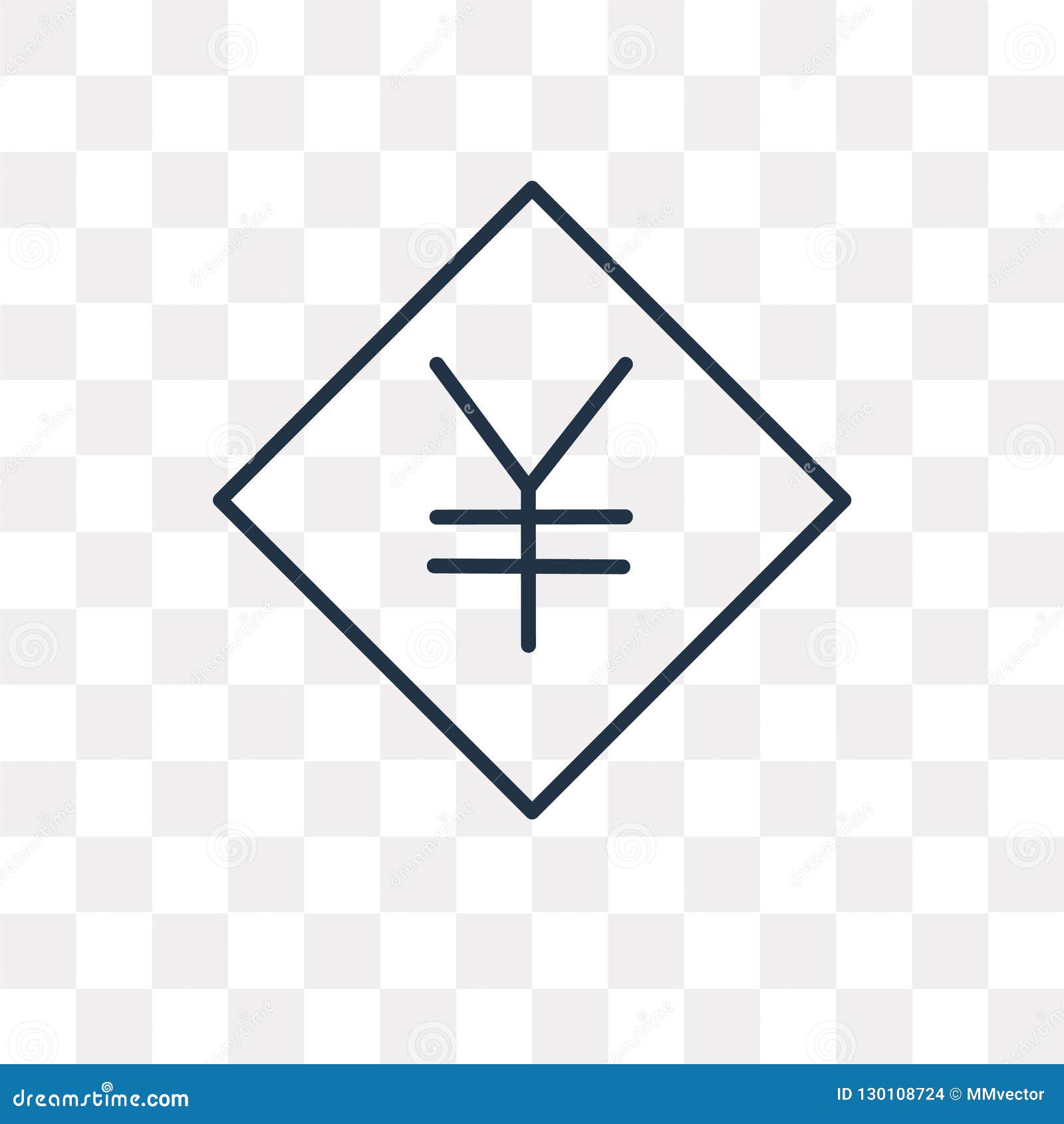 Yuan Vector Icon Isolated on Transparent Background, Linear Yuan Stock ...