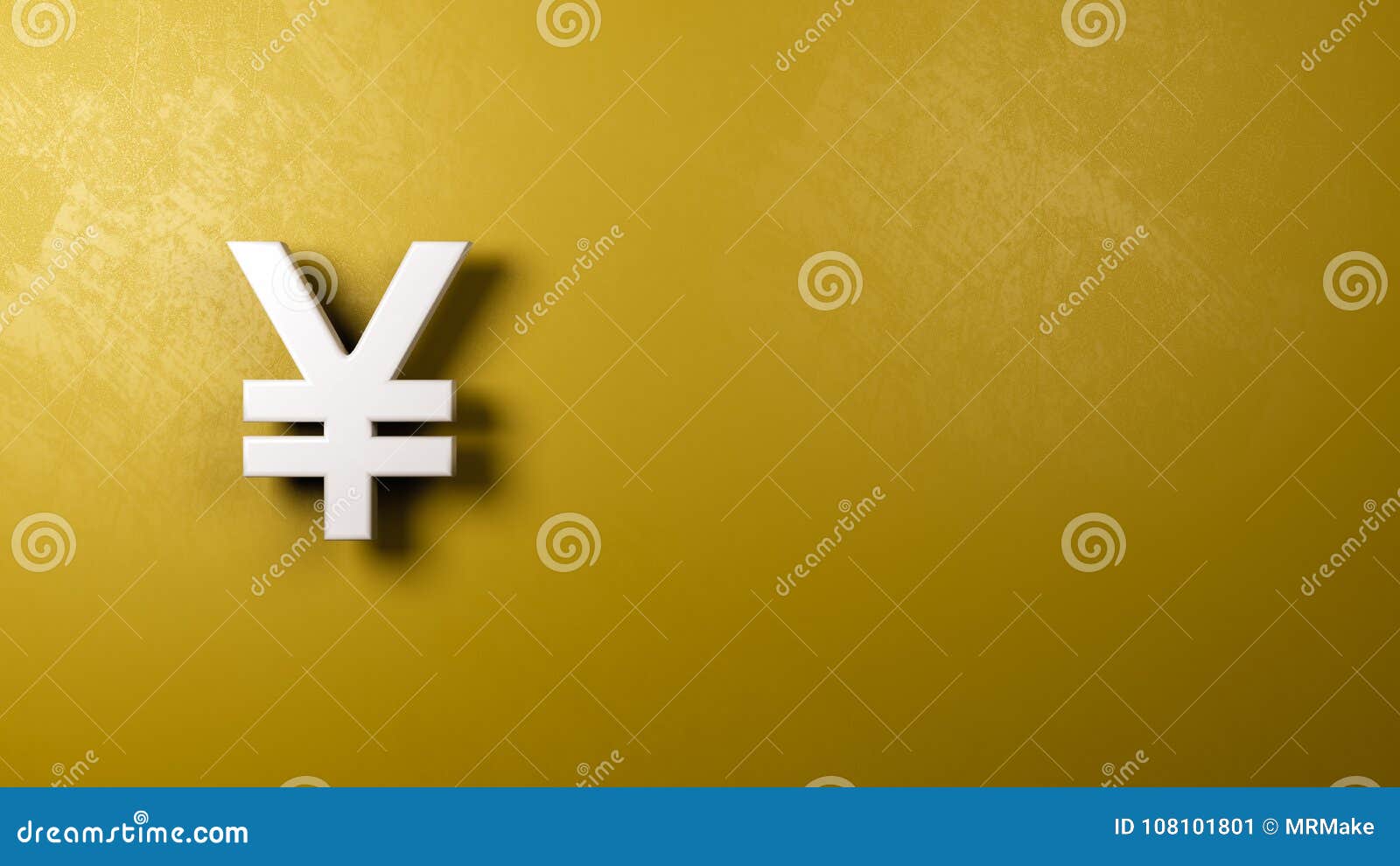 Yuan Or Yen Currency Symbol Shape Against Wall Stock Illustration