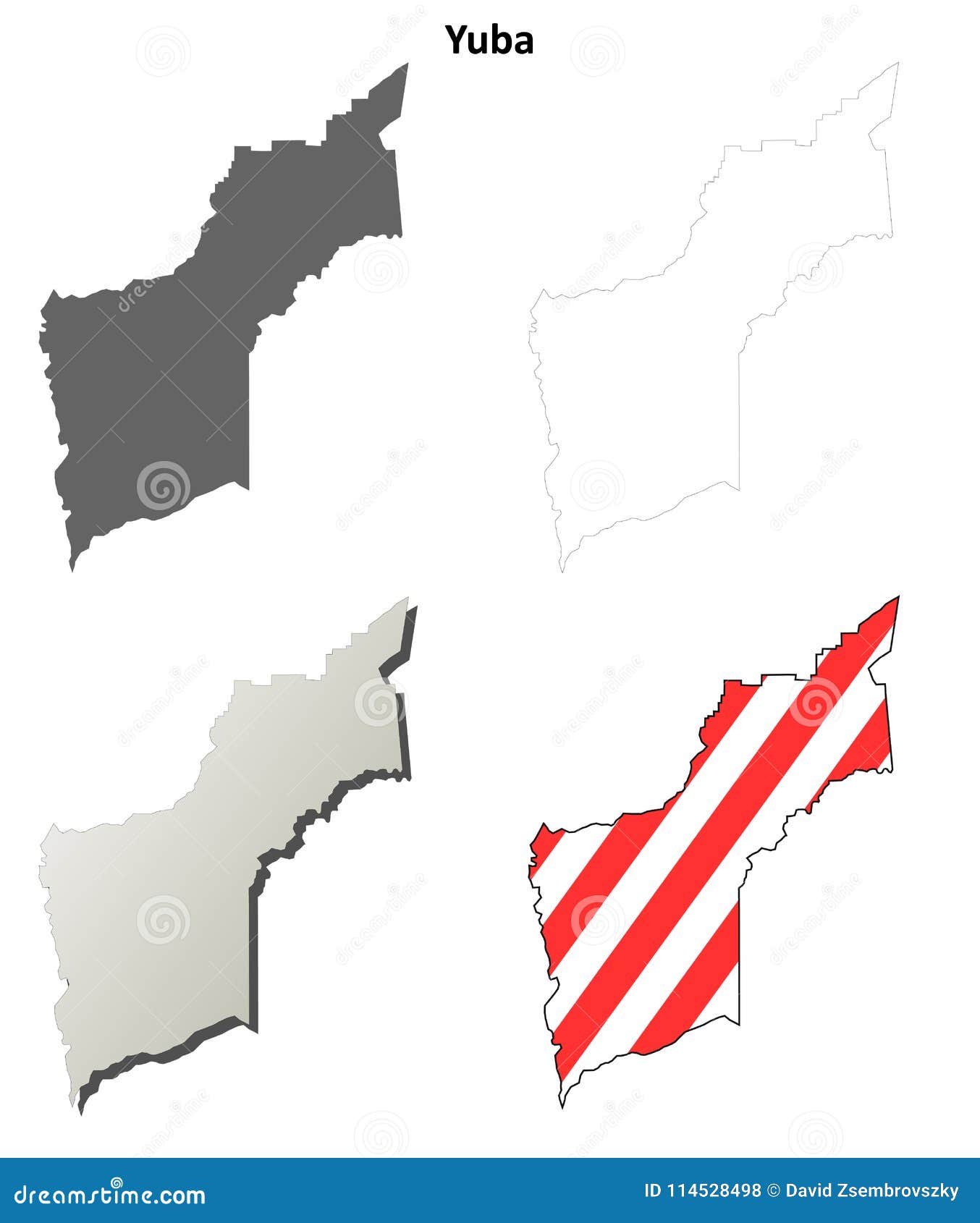 Yuba County Map In California. Cartoon Vector | CartoonDealer.com ...