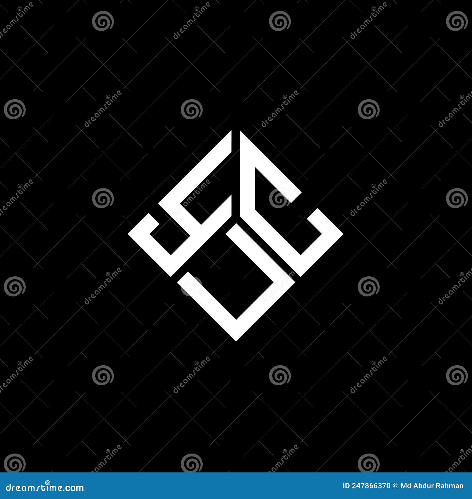 YUC Letter Logo Design on Black Background. YUC Creative Initials ...