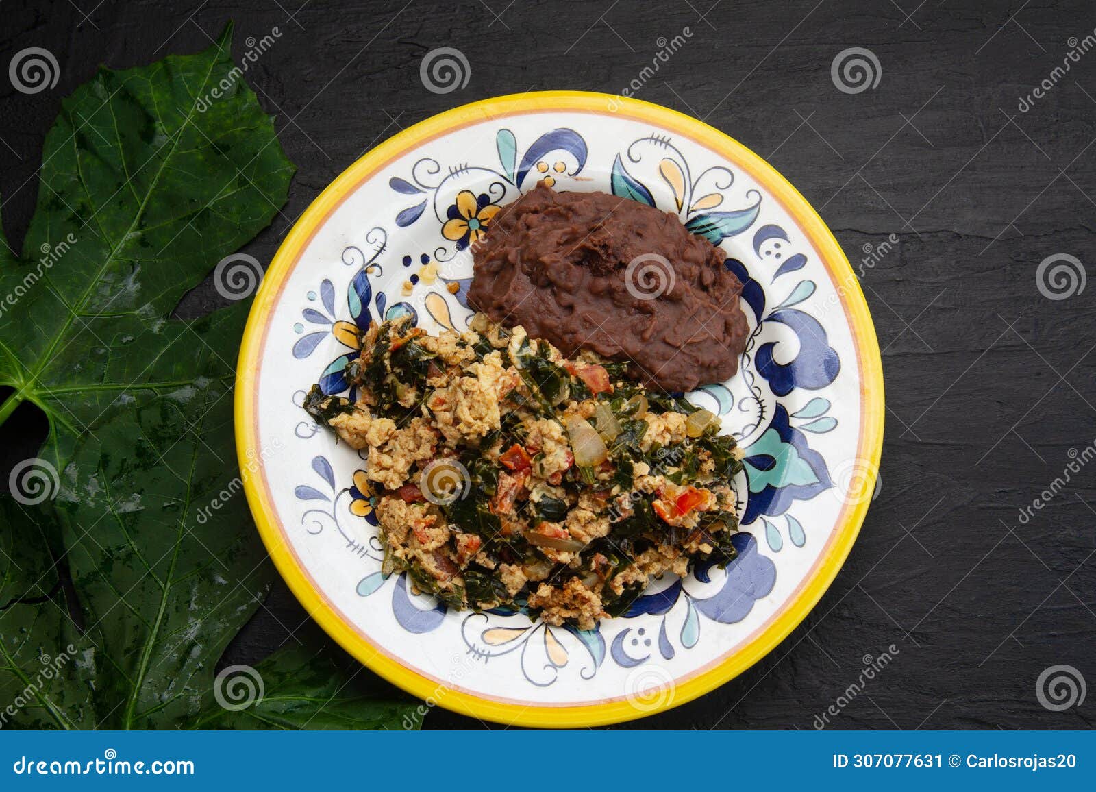 Yucatan Food: Scrambled Eggs with Chaya Stock Image - Image of staple ...