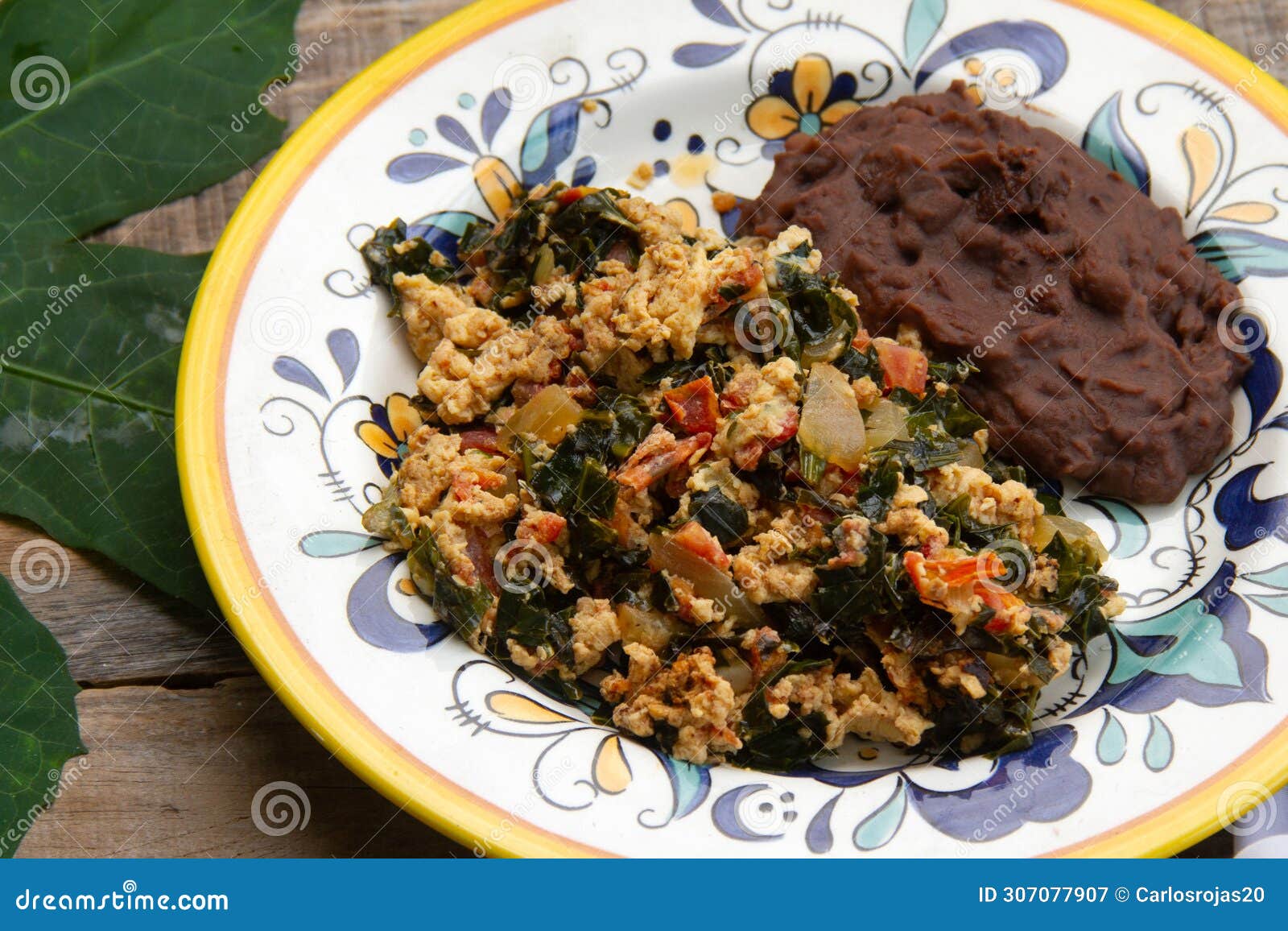 Yucatan Food: Scrambled Eggs with Chaya Stock Image - Image of ...