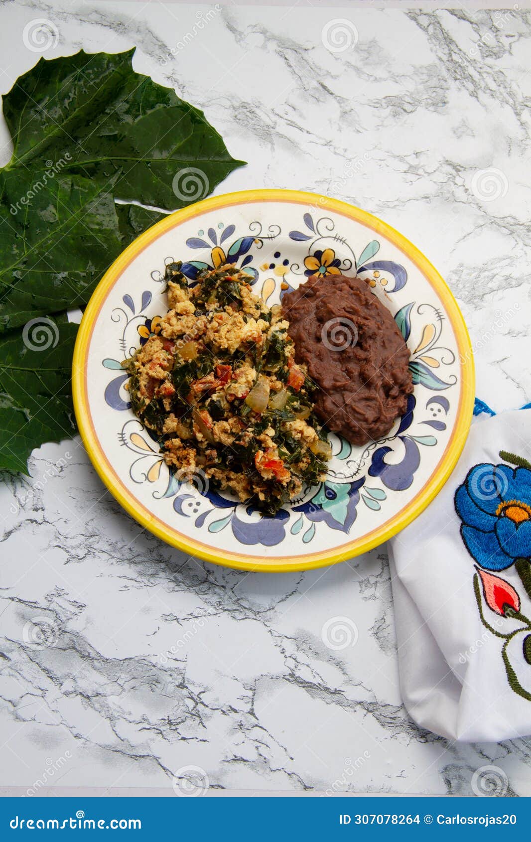 Yucatan Food: Scrambled Eggs with Chaya Stock Photo - Image of regional ...