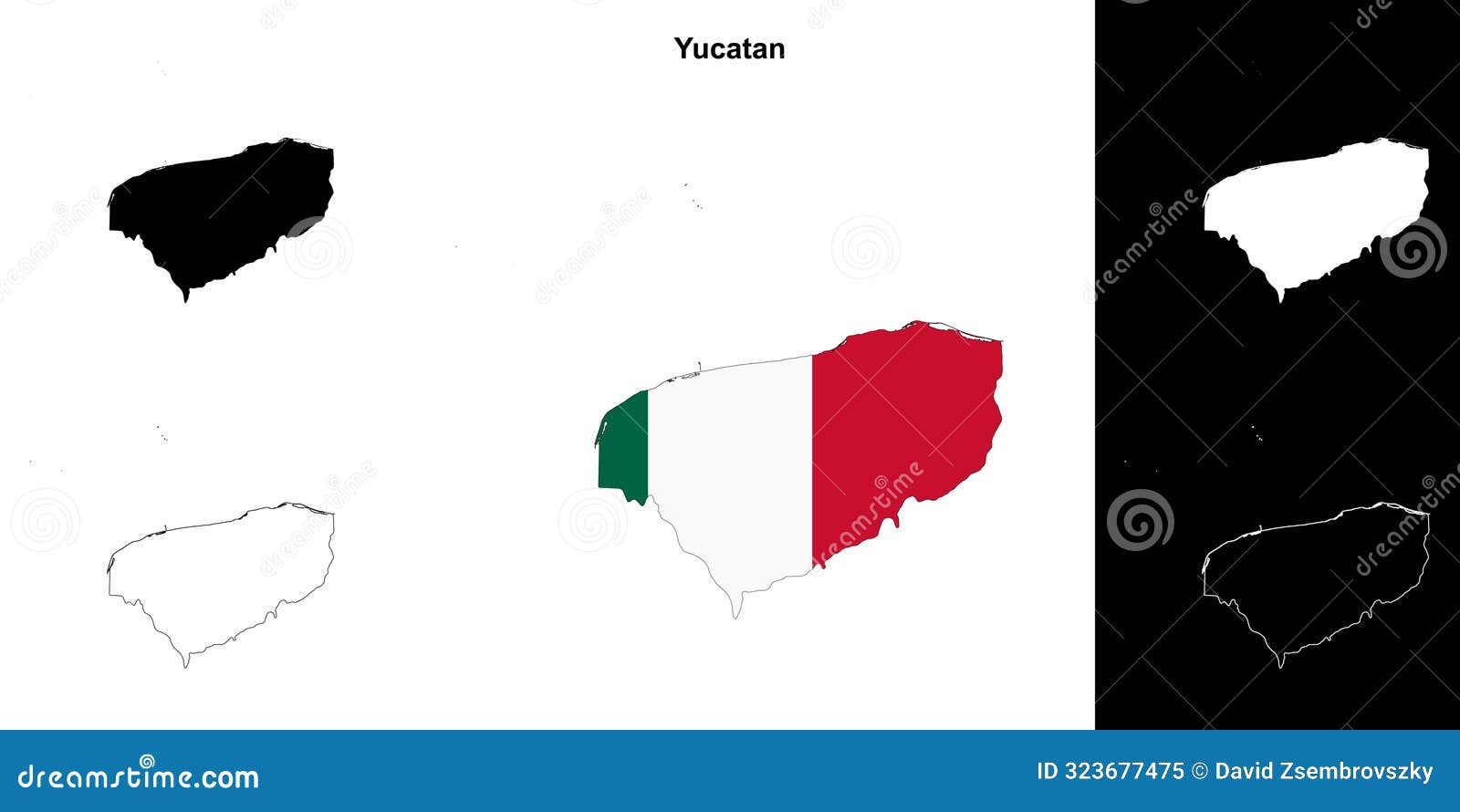 Yucatan State Map Of Mexico In Front Of A White Background Stock ...