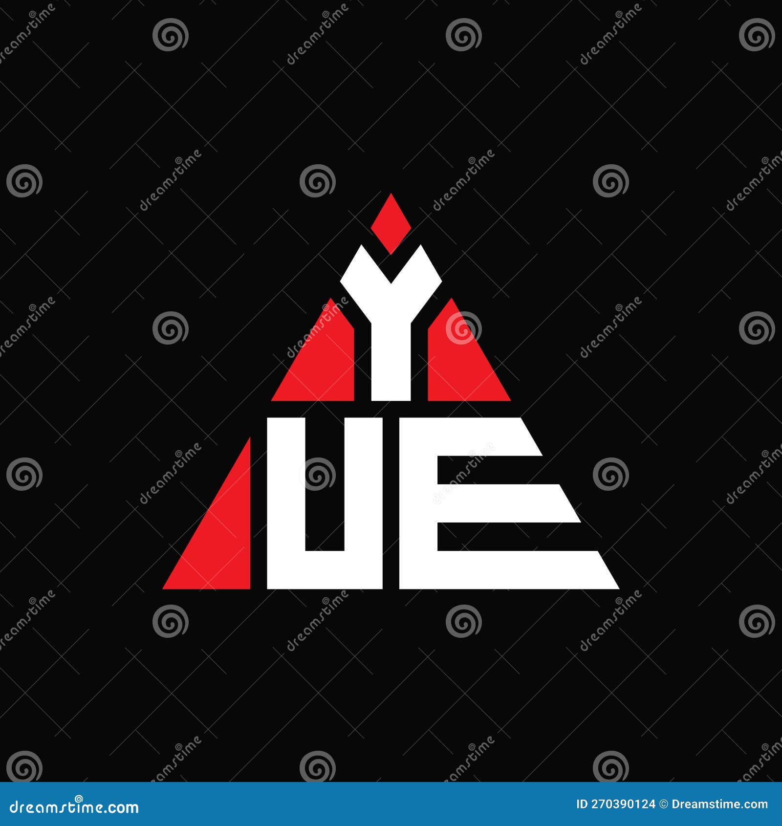 YUE Triangle Letter Logo Design with Triangle Shape. YUE Triangle Logo ...