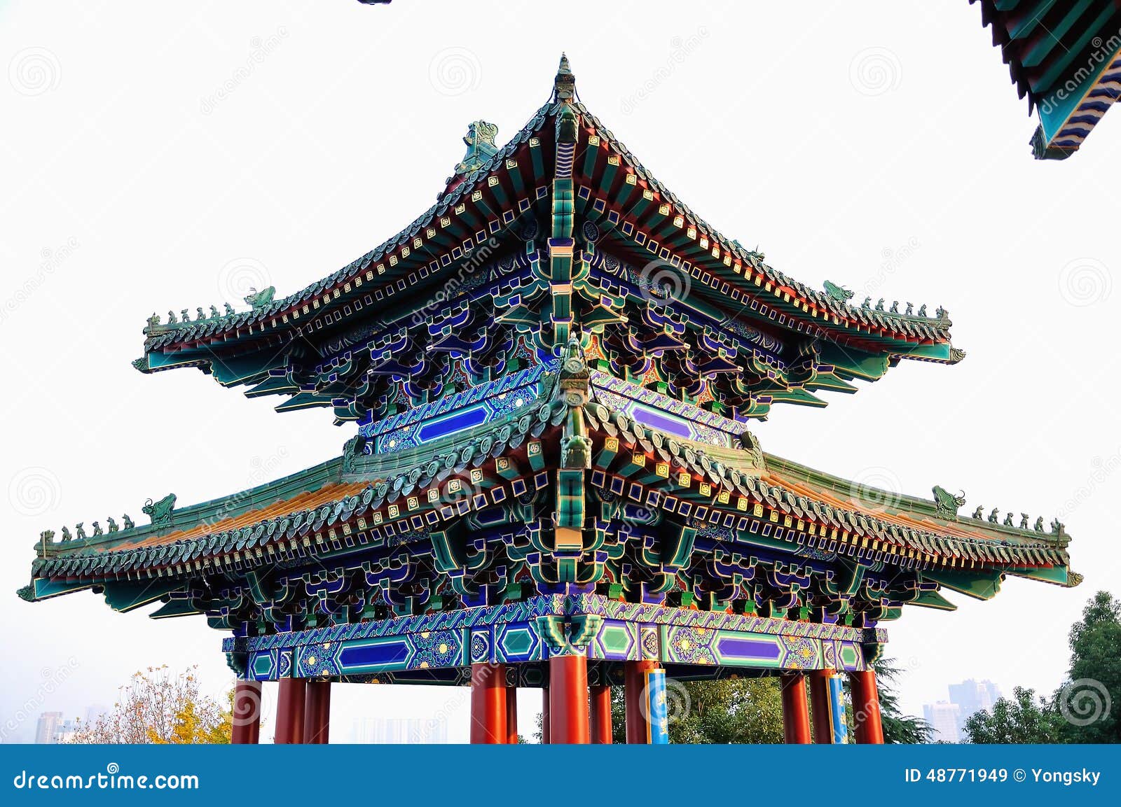 Yuejiang Tower park stock image. Image of trees, park - 48771949