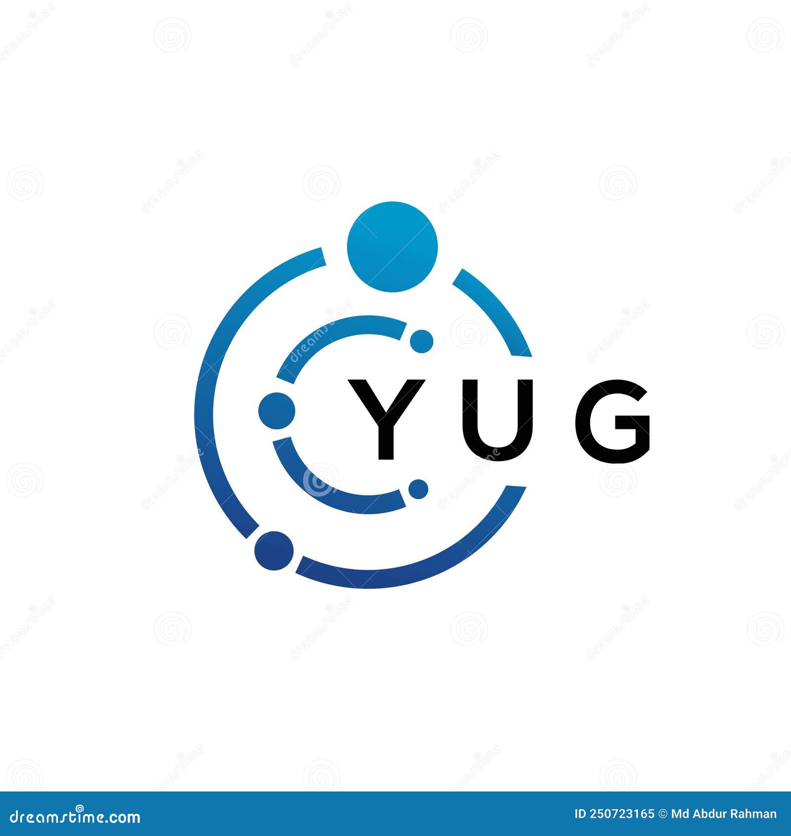YUG Letter Technology Logo Design on White Background. YUG Creative ...