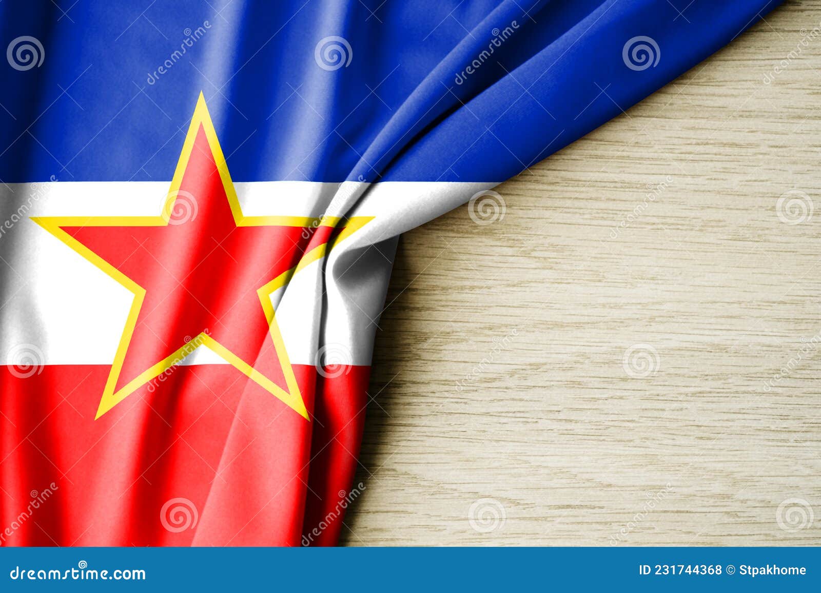 Yugoslavia Flag. Fabric Pattern Flag of Yugoslavia. 3d Illustration ...