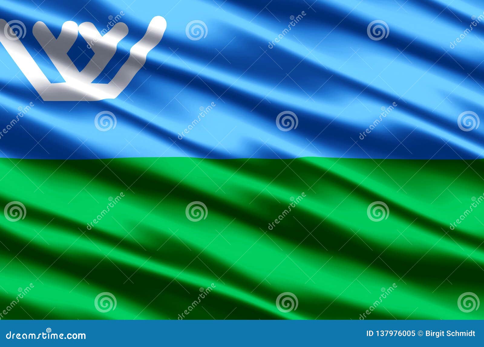 Yugra Realistic Flag Illustration. Stock Illustration - Illustration of ...